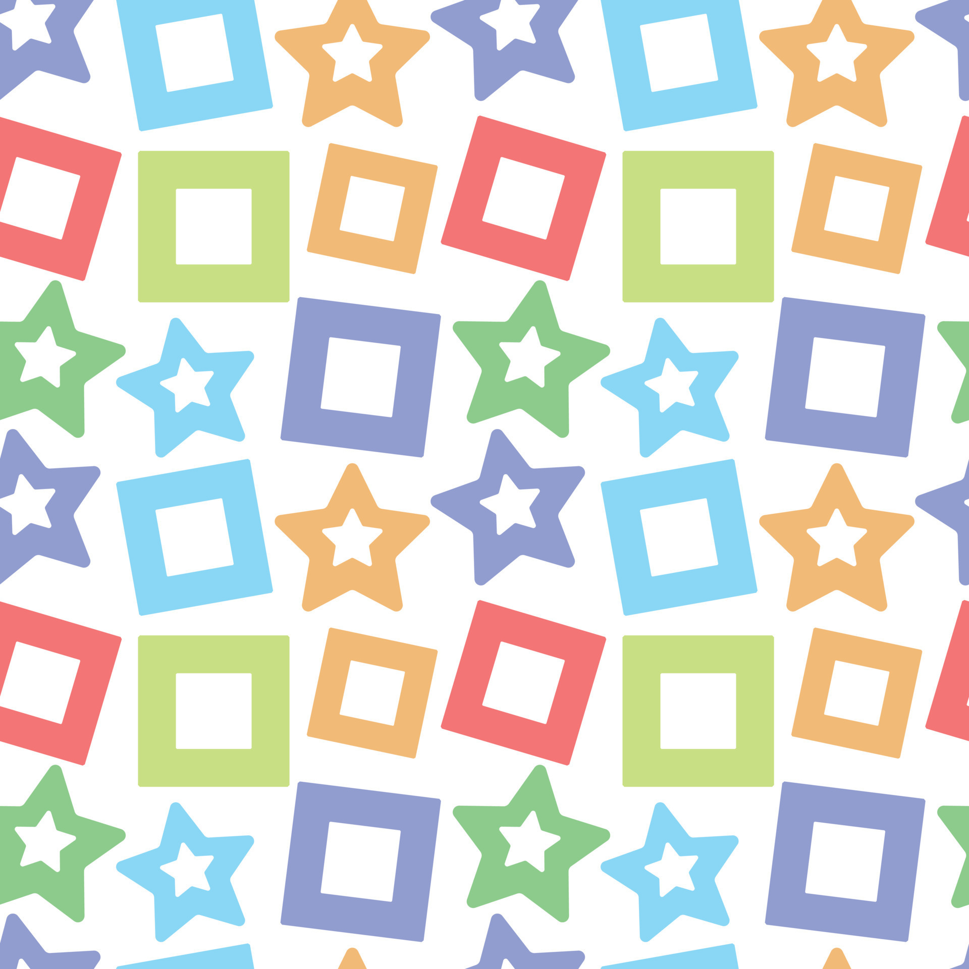 Abstract Geometric Seamless Pattern Square And Star Shape Pattern On White Background Vintage