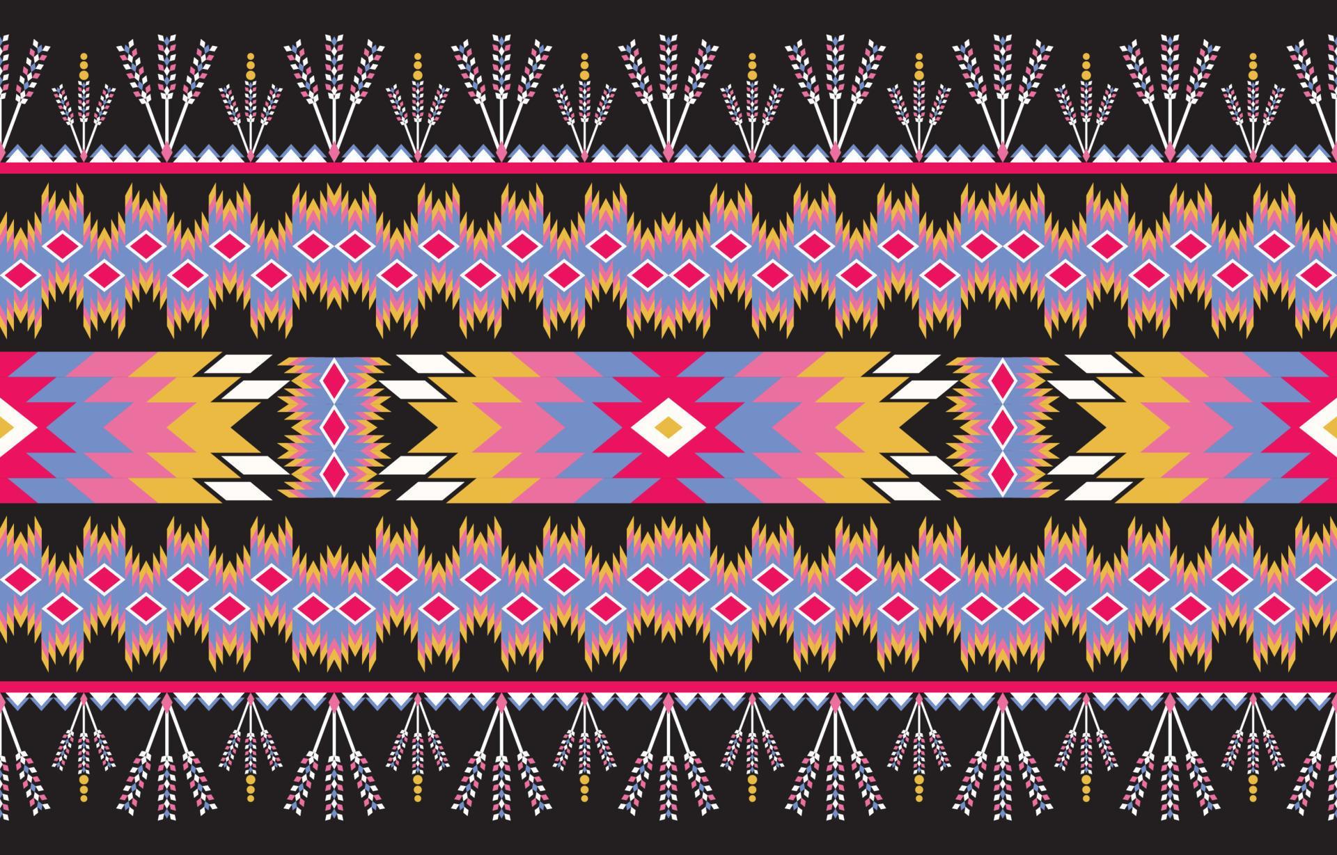 Ethnic Native Seamless Pattern Tribal Vector Background With