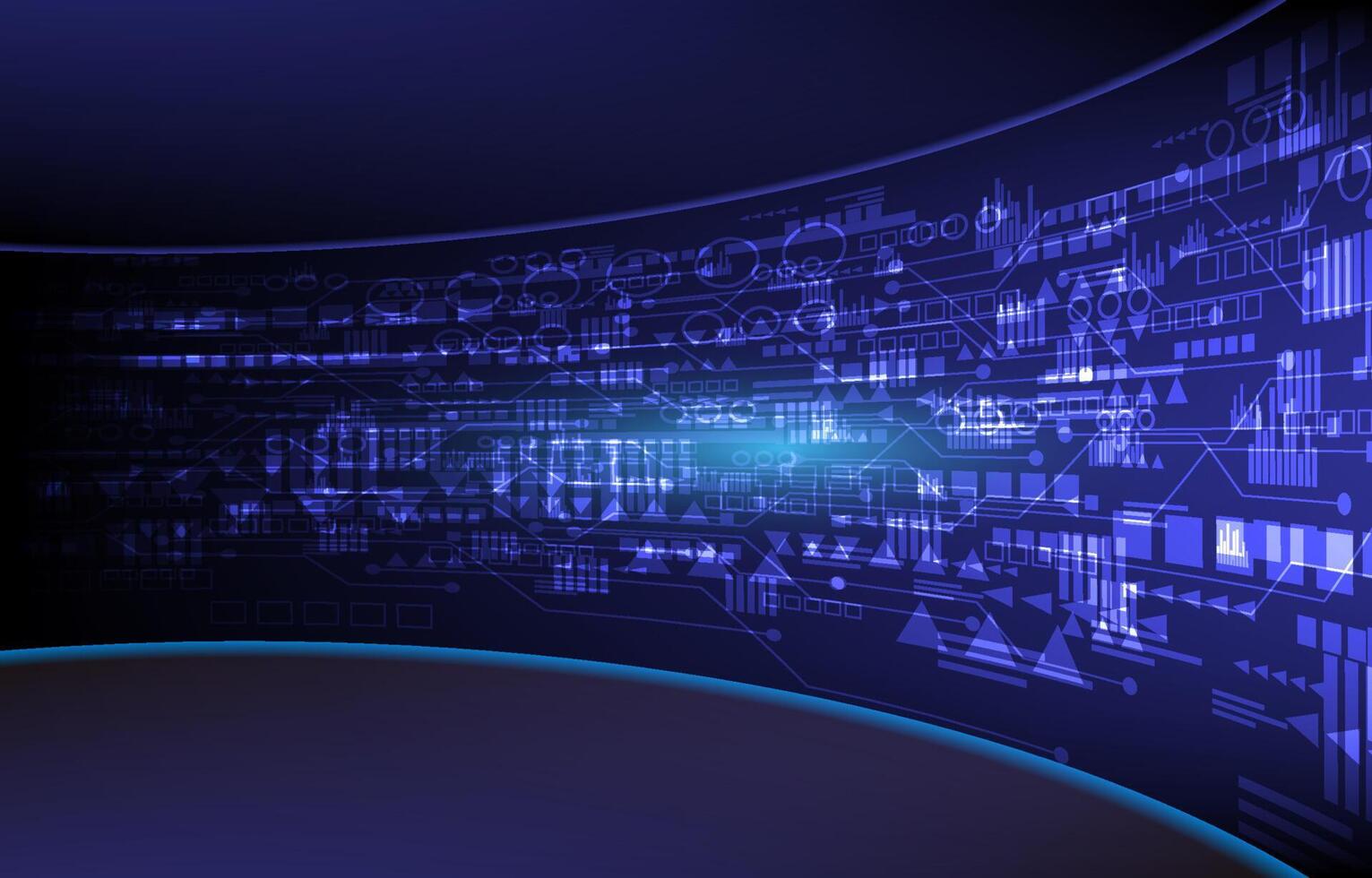 Technology monitor digital. Hi tech modern technology hall with grid ...