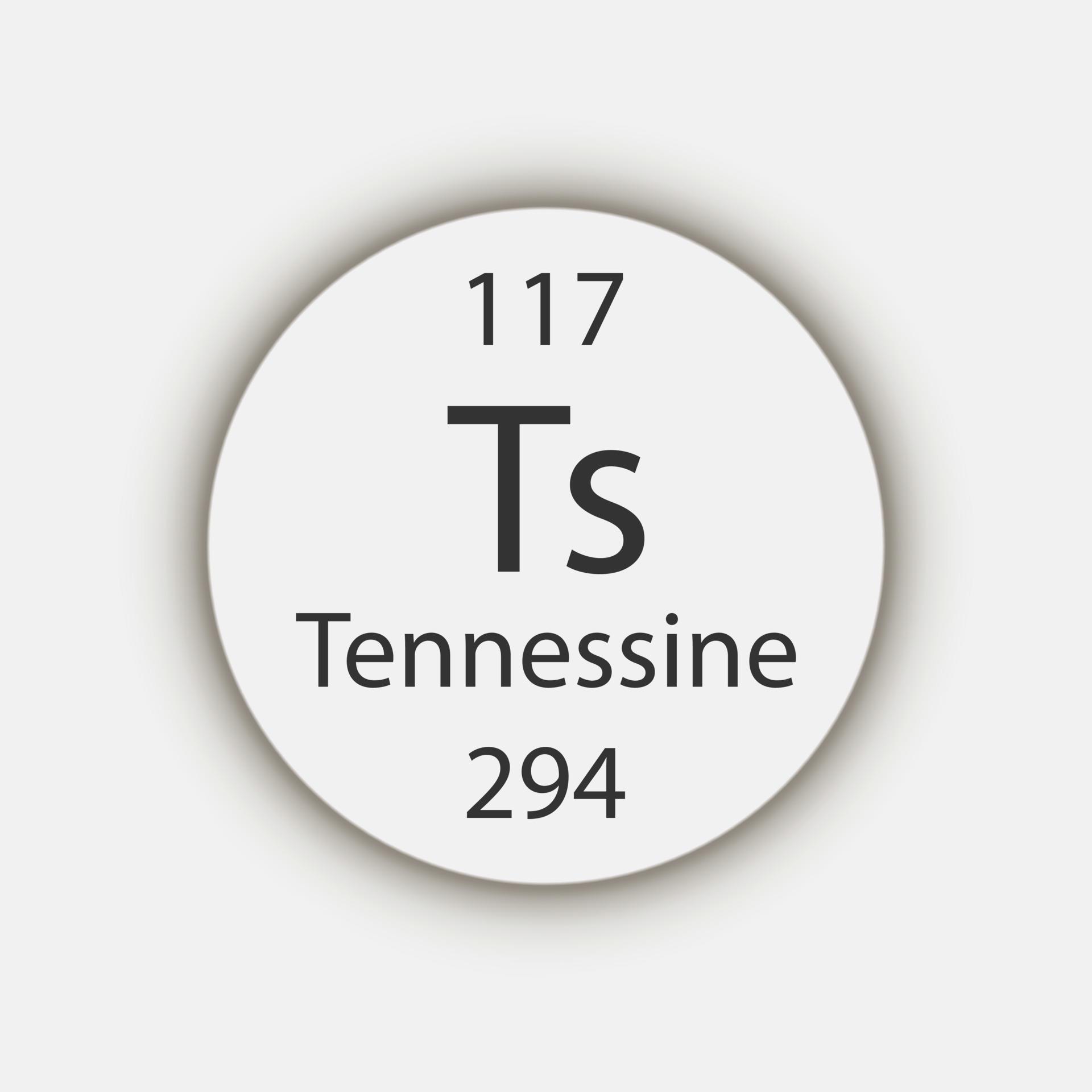 Tennessine symbol. Chemical element of the periodic table. Vector illustration. 15260504 Vector ...