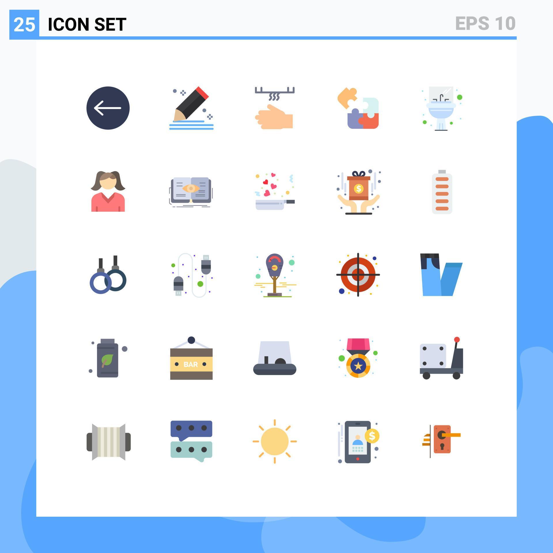 25 Universal Flat Colors Set For Web And Mobile Applications Square Logic Bath Game Hand