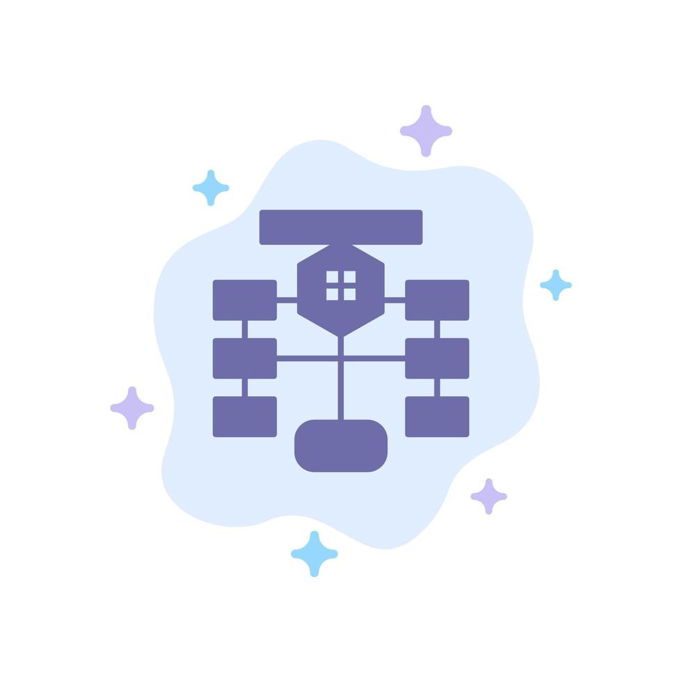 Flowchart Flow Chart Data Database Blue Icon On Abstract Cloud