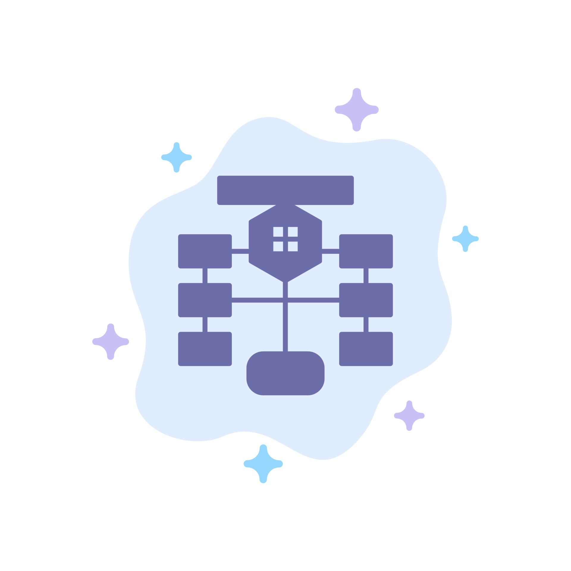 Flowchart Flow Chart Data Database Blue Icon On Abstract Cloud