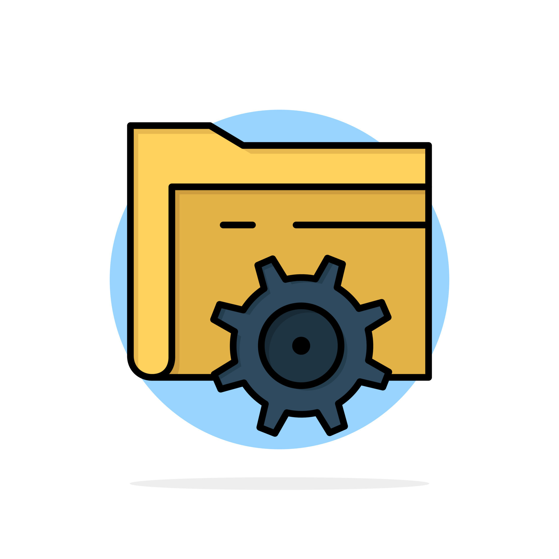 Folder Setting Gear Computing Abstract Circle Background Flat Color