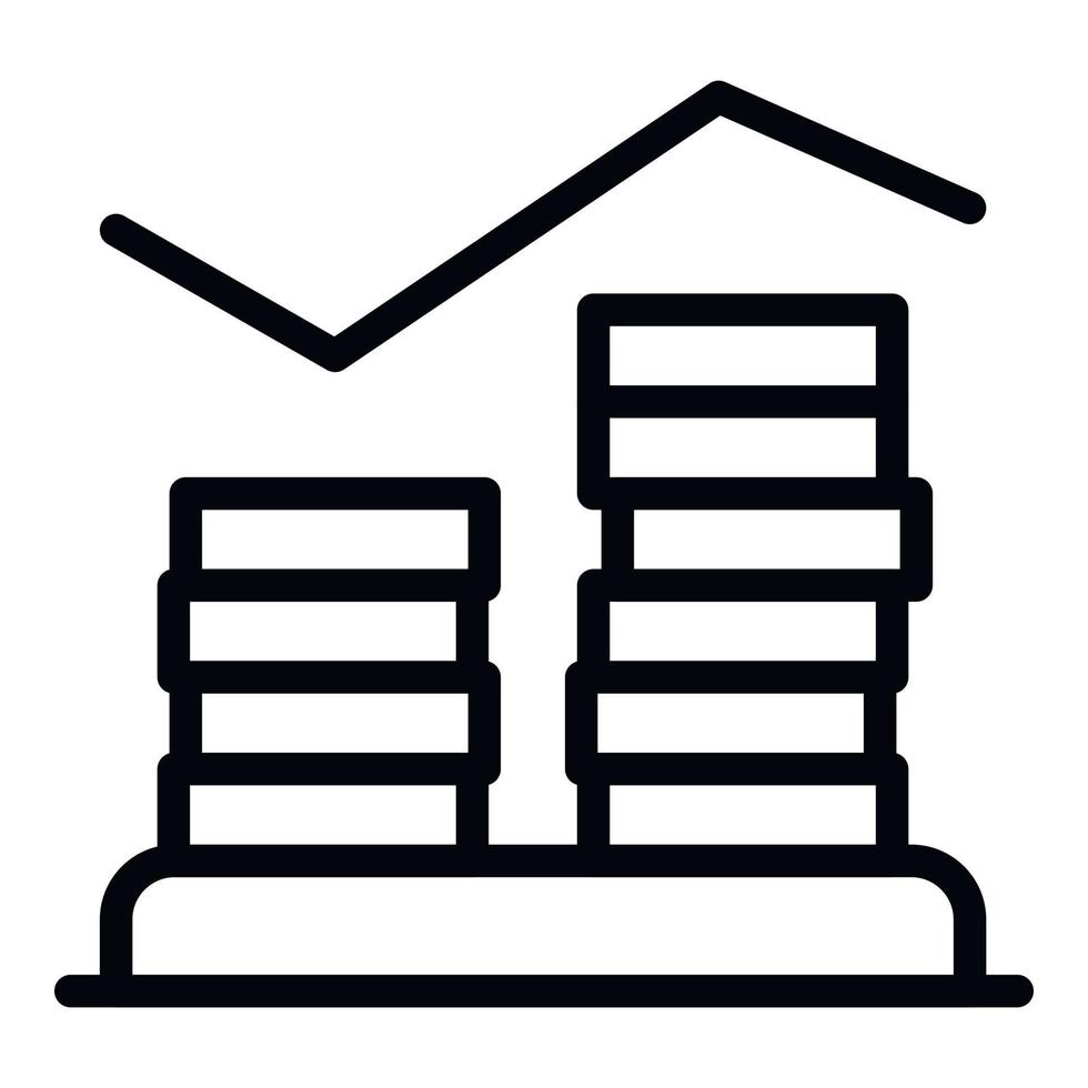 Coin stack graph icon, outline style 15264014 Vector Art at Vecteezy