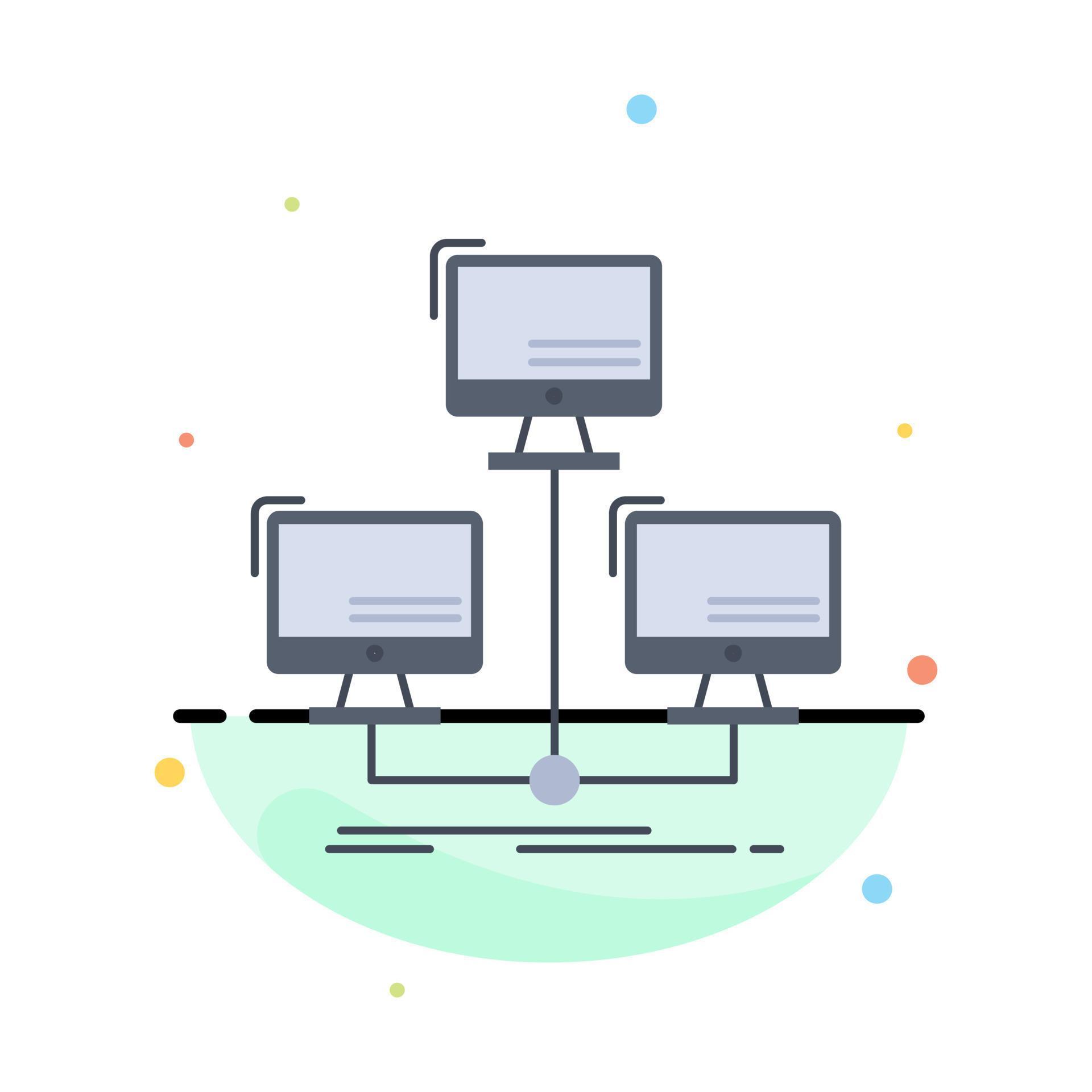 database distributed connection network computer Flat Color Icon Vector ... database distributed connection network computer Flat Color Icon Vector ...
