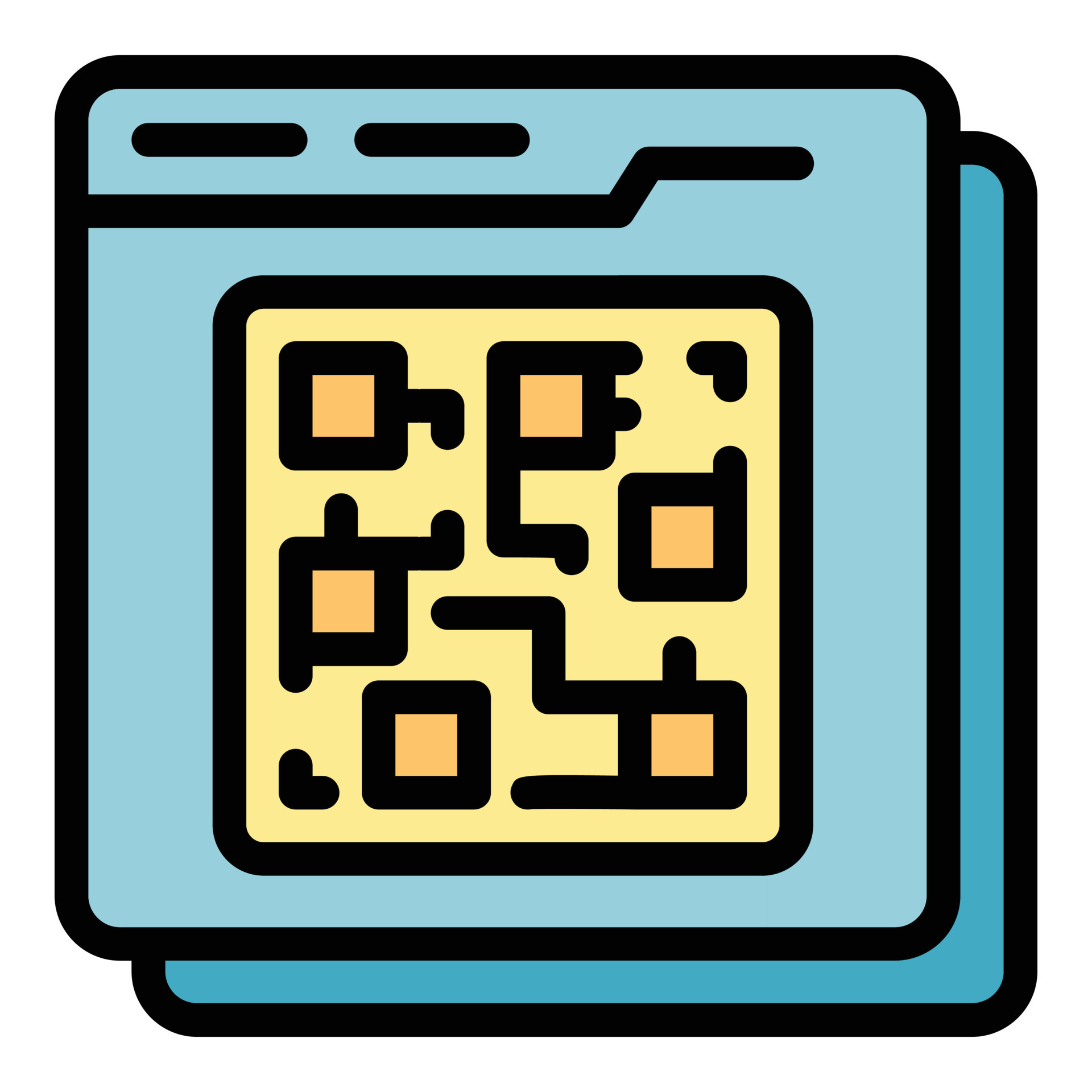 Qr Code Icon Color Outline Vector 15266341 Vector Art At Vecteezy