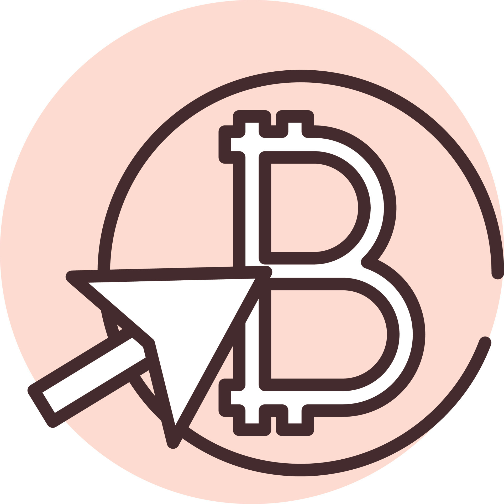 Blockchain Click Icon Vector On White Background 15266929 Vector Art At Vecteezy