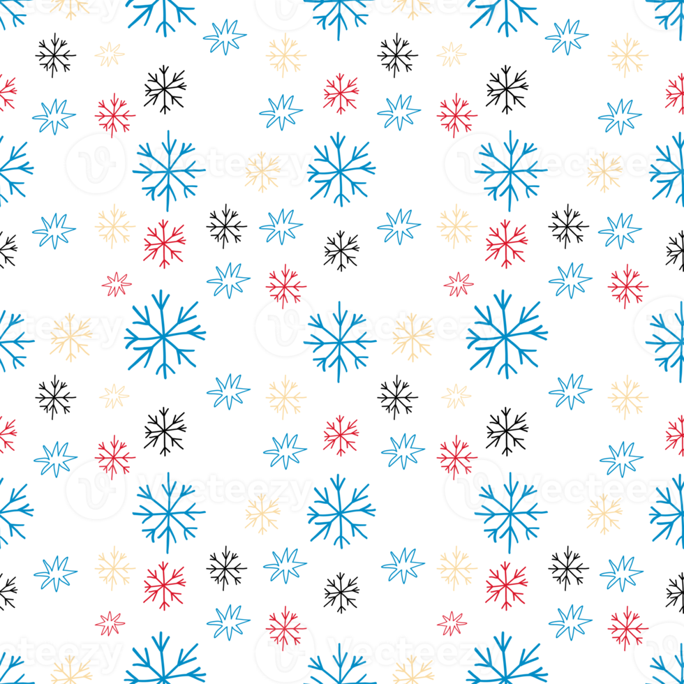 Seamless pattern with colorful snowflakes against 15267192 PNG