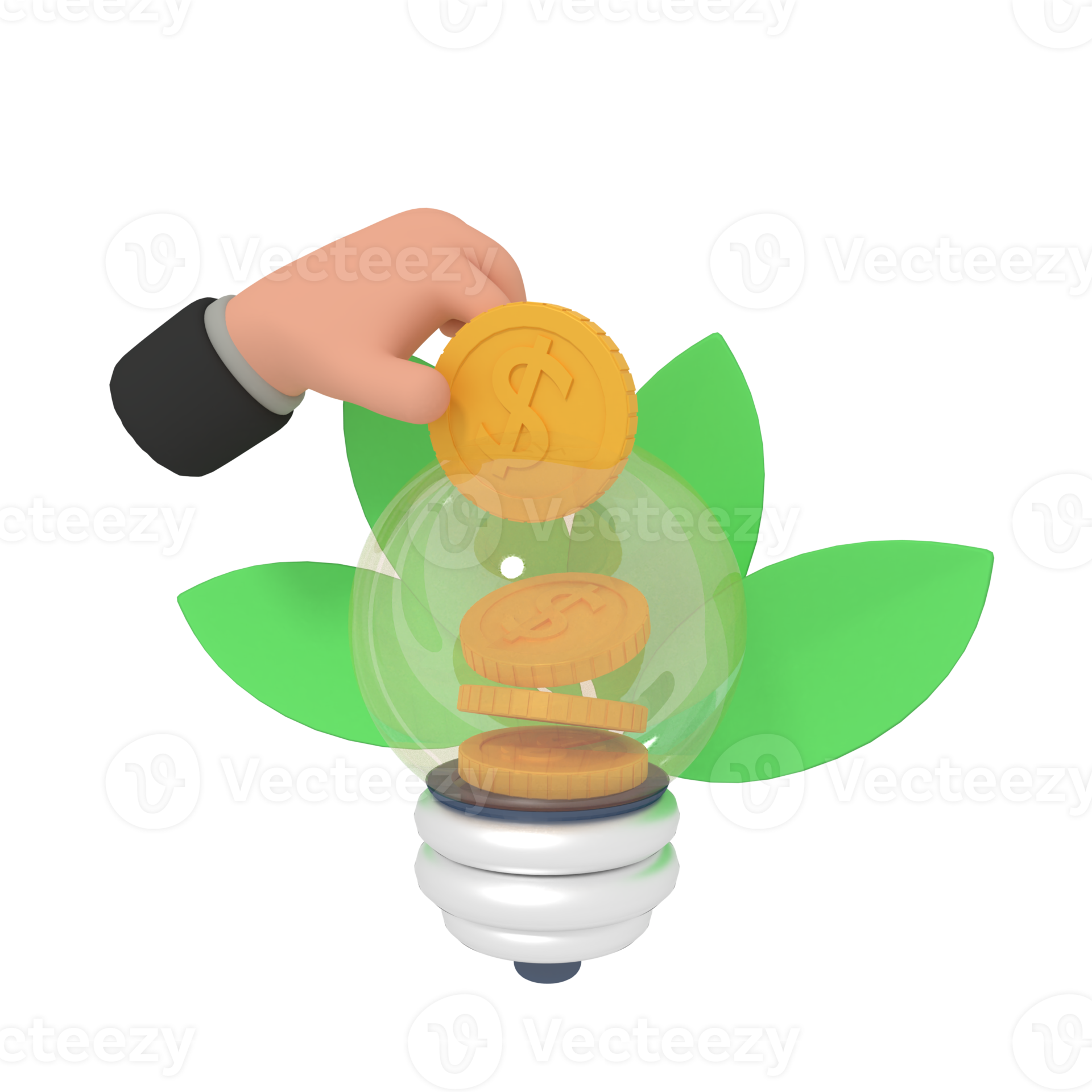 3d Illustration Of Electricity Saving 15270835 Png