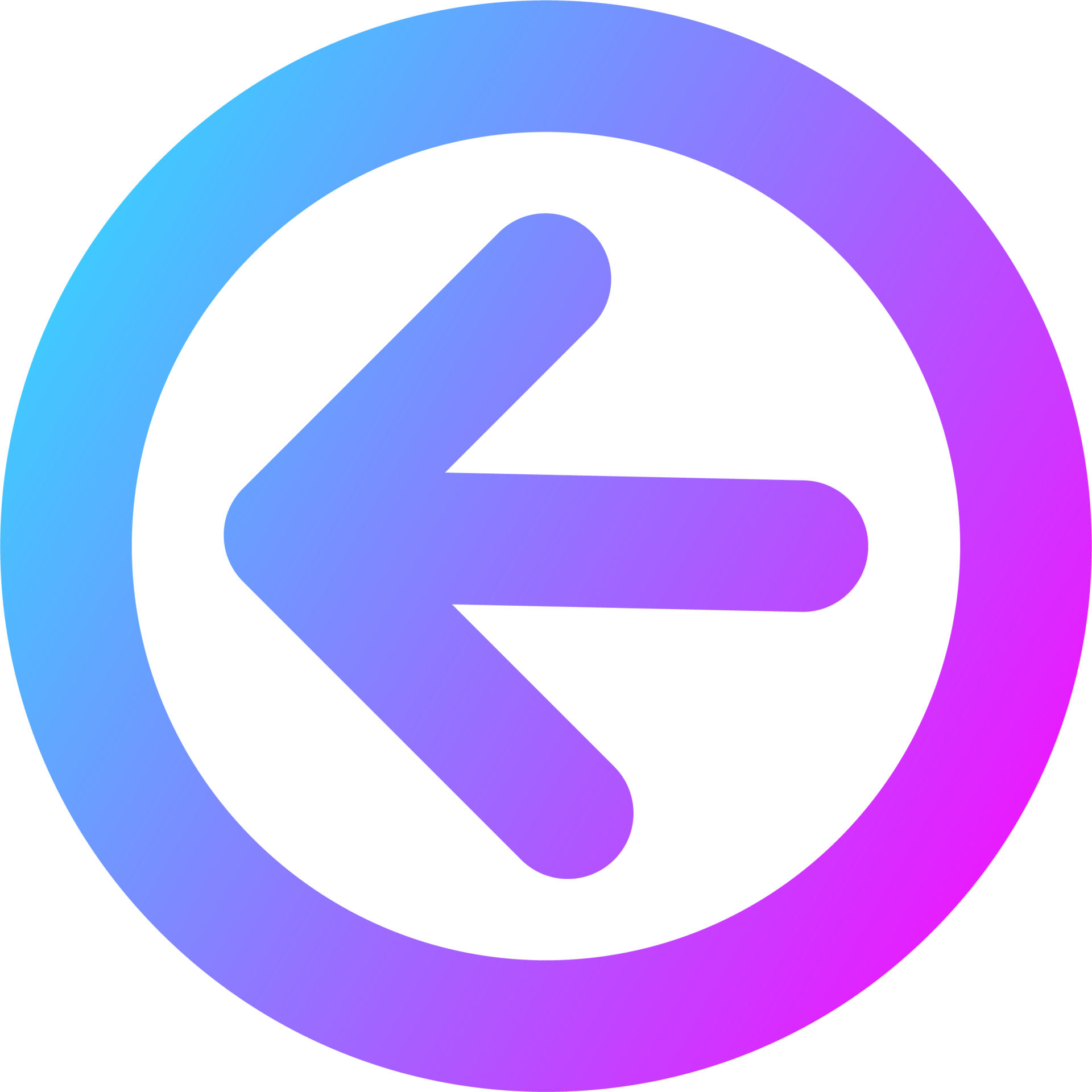 Left Arrow Direction Line Icon In Gradient Colors Interface Signs