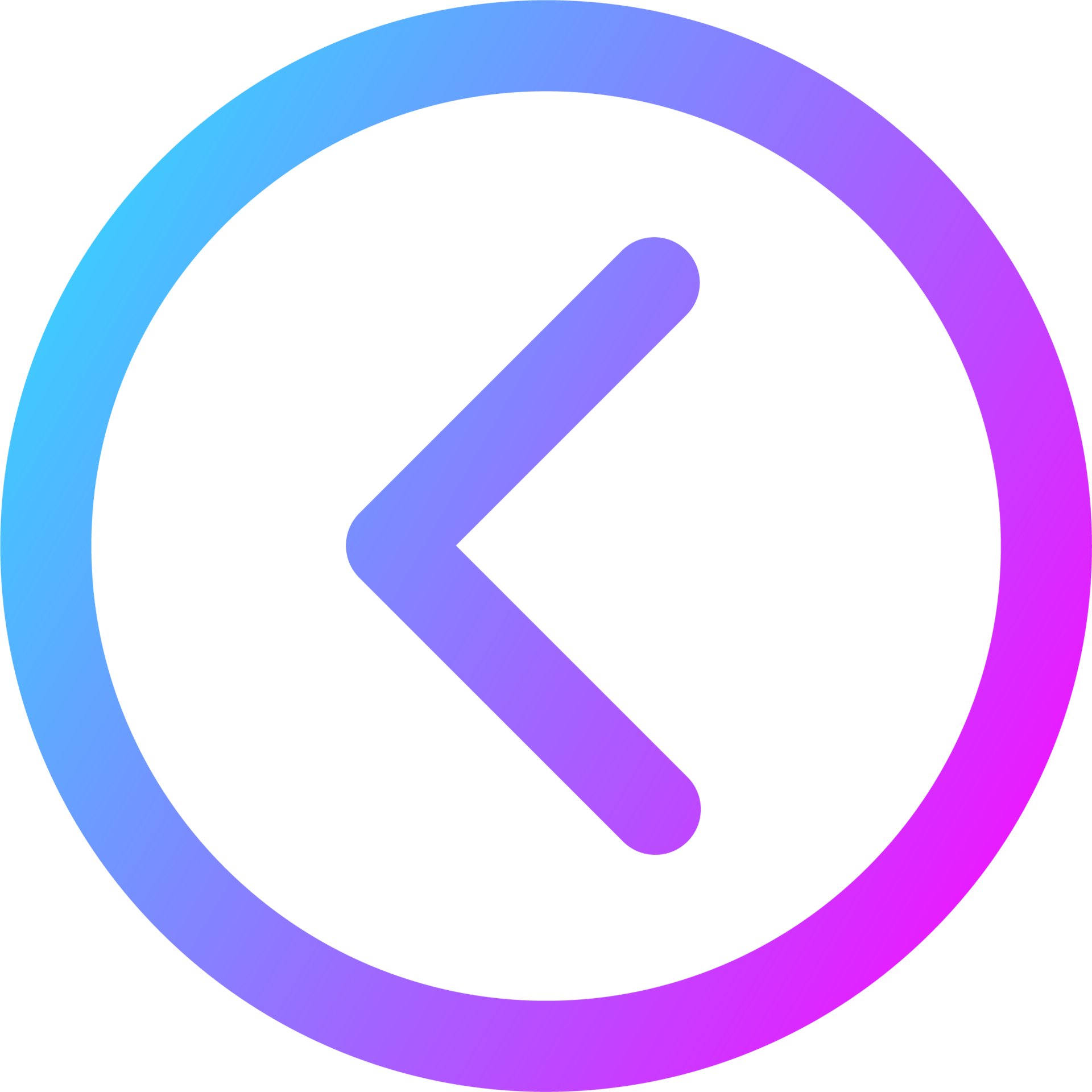 Left Arrow Direction Line Icon In Gradient Colors Interface Signs