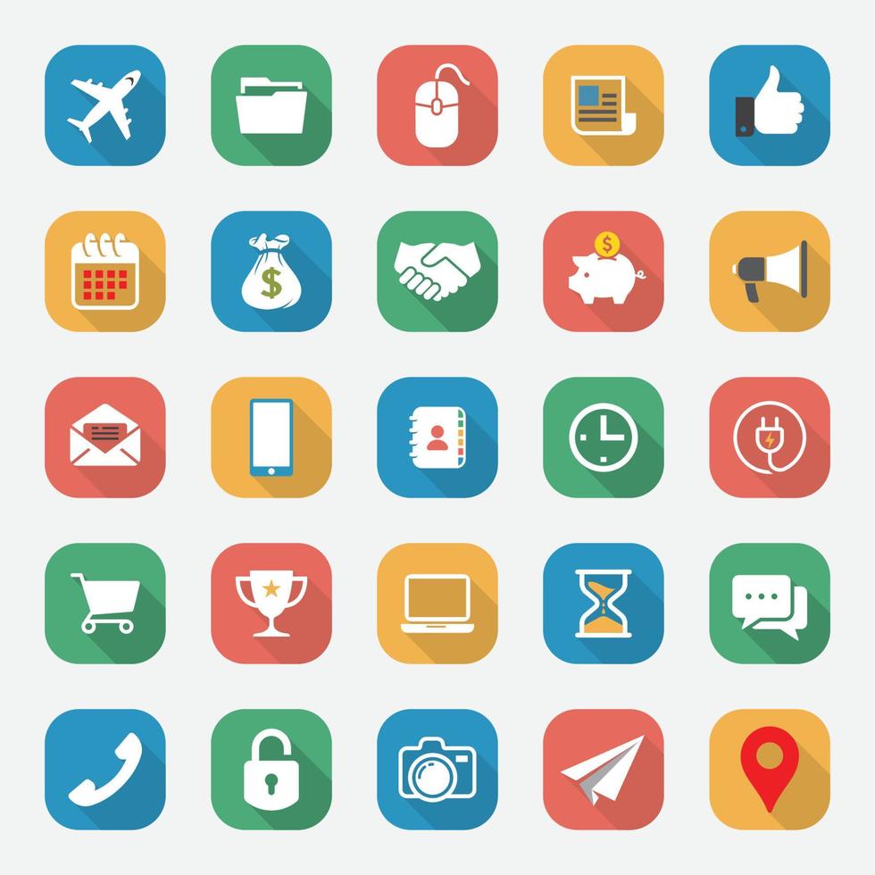 Set of high quality vector flat icons, Long Shadow Flat Icons, Set of ... Set of high quality vector flat icons, Long Shadow Flat Icons, Set of ...