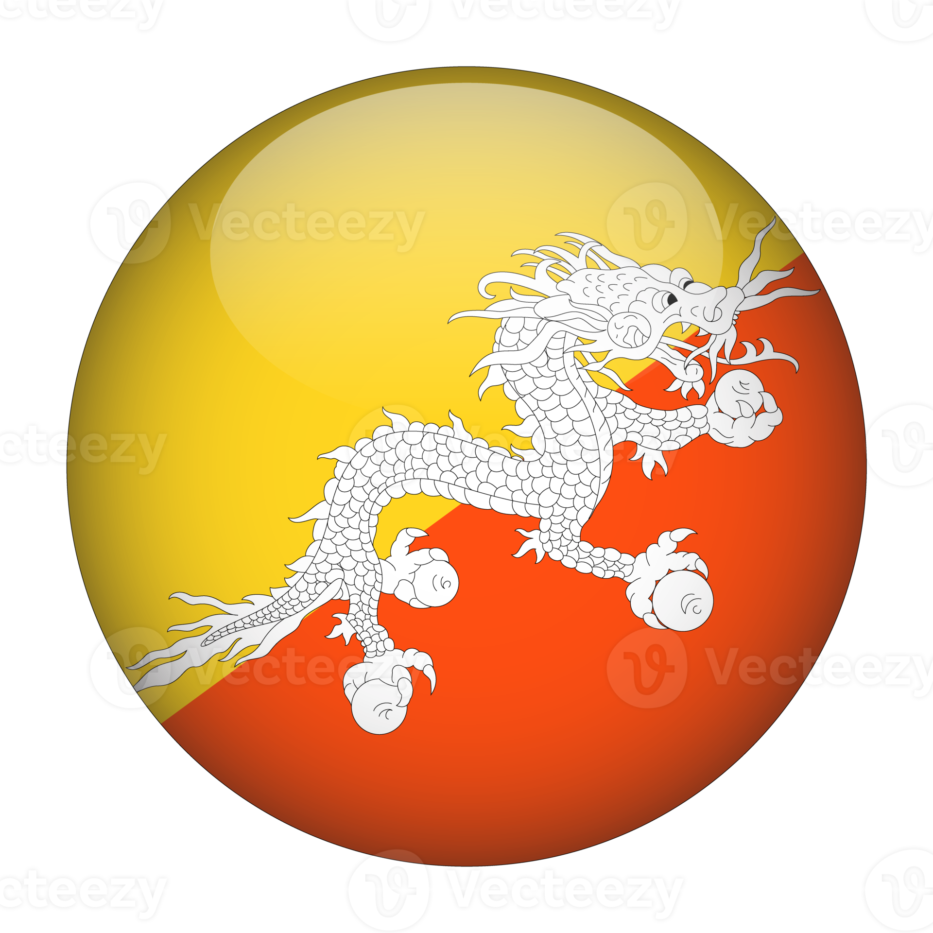 Bhutan 3D Rounded Flag with no Background 15271983 PNG