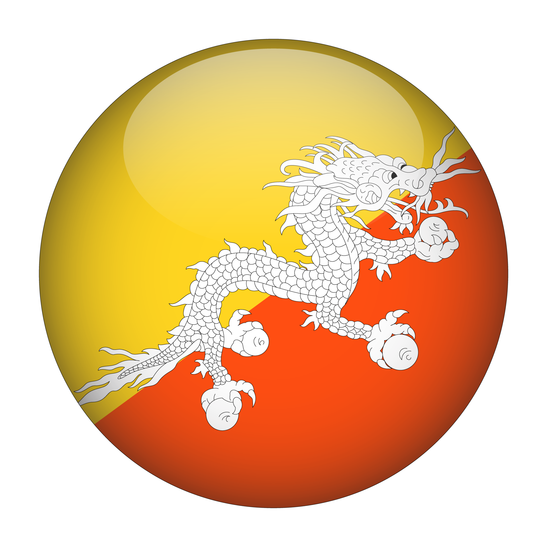 Bhutan 3D Rounded Flag with no Background 15271983 PNG