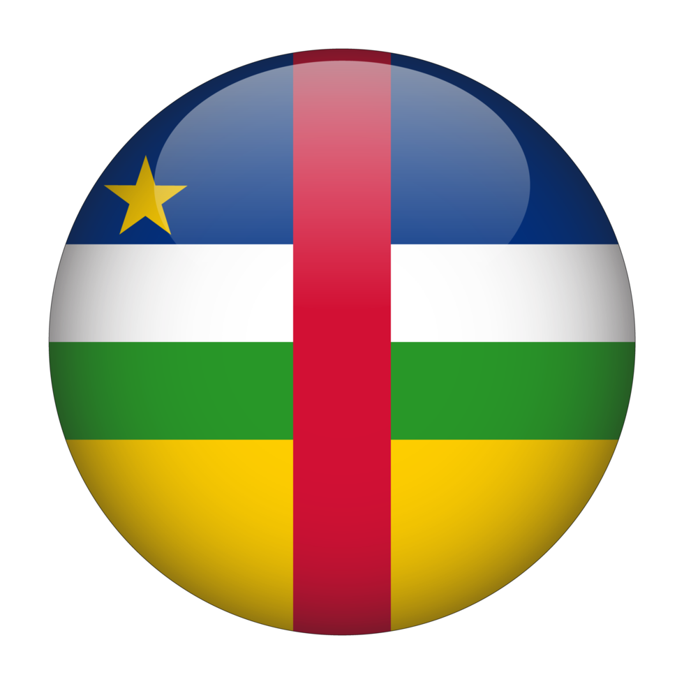 Centraal Afrikaanse Republiek 3d Afgeronde Vlag Met Transparant
