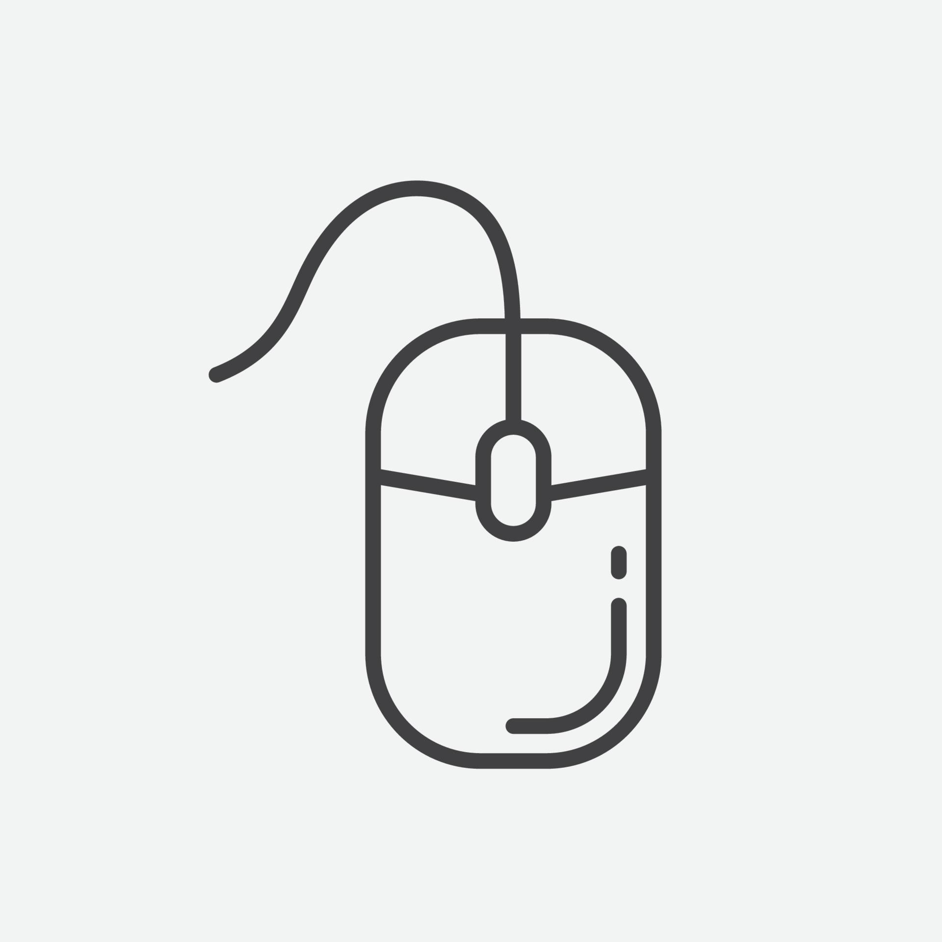 Computer Mouse Icon Vector Illustration In Linear Style Mouse Vector