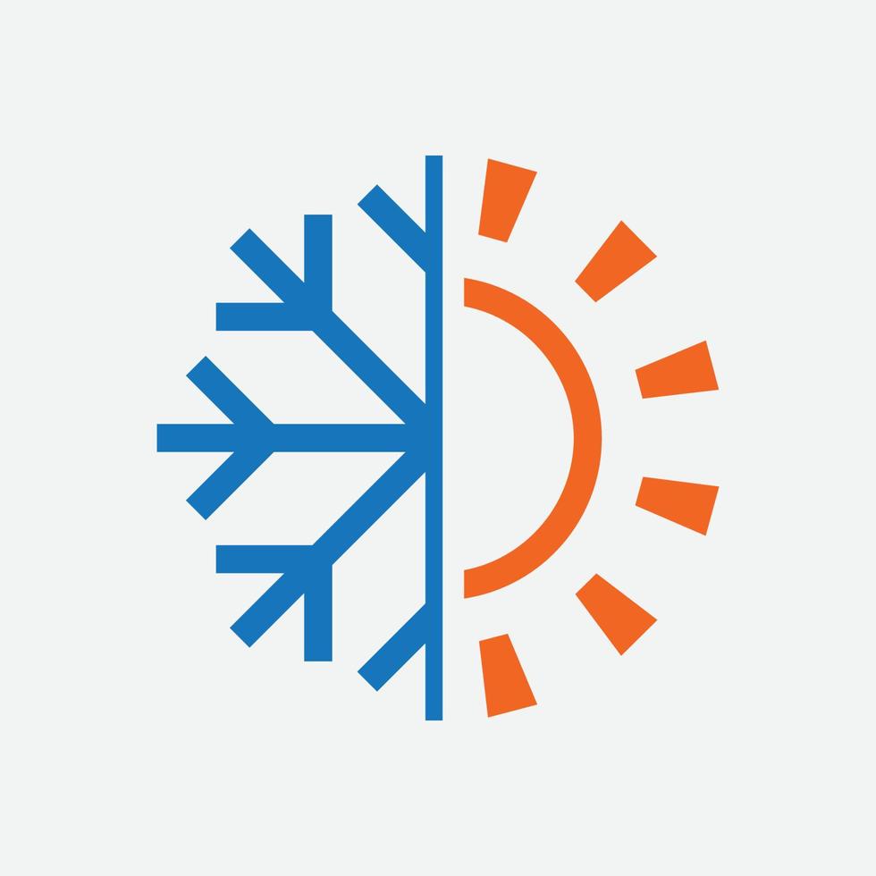 Hot and cold Logo Design Template, Heating and Cooling icon, sun and ... Hot and cold Logo Design Template, Heating and Cooling icon, sun and ...