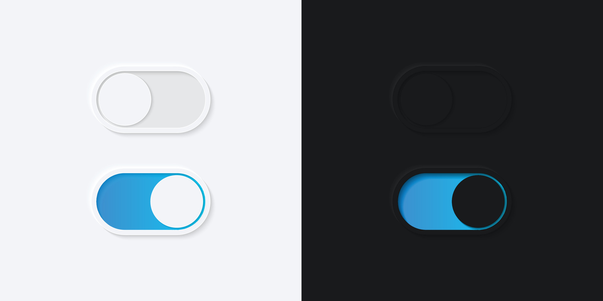Minimalist Switch Button In Neumorphism Design Simple Modern And Elegant Smooth And Soft 3d