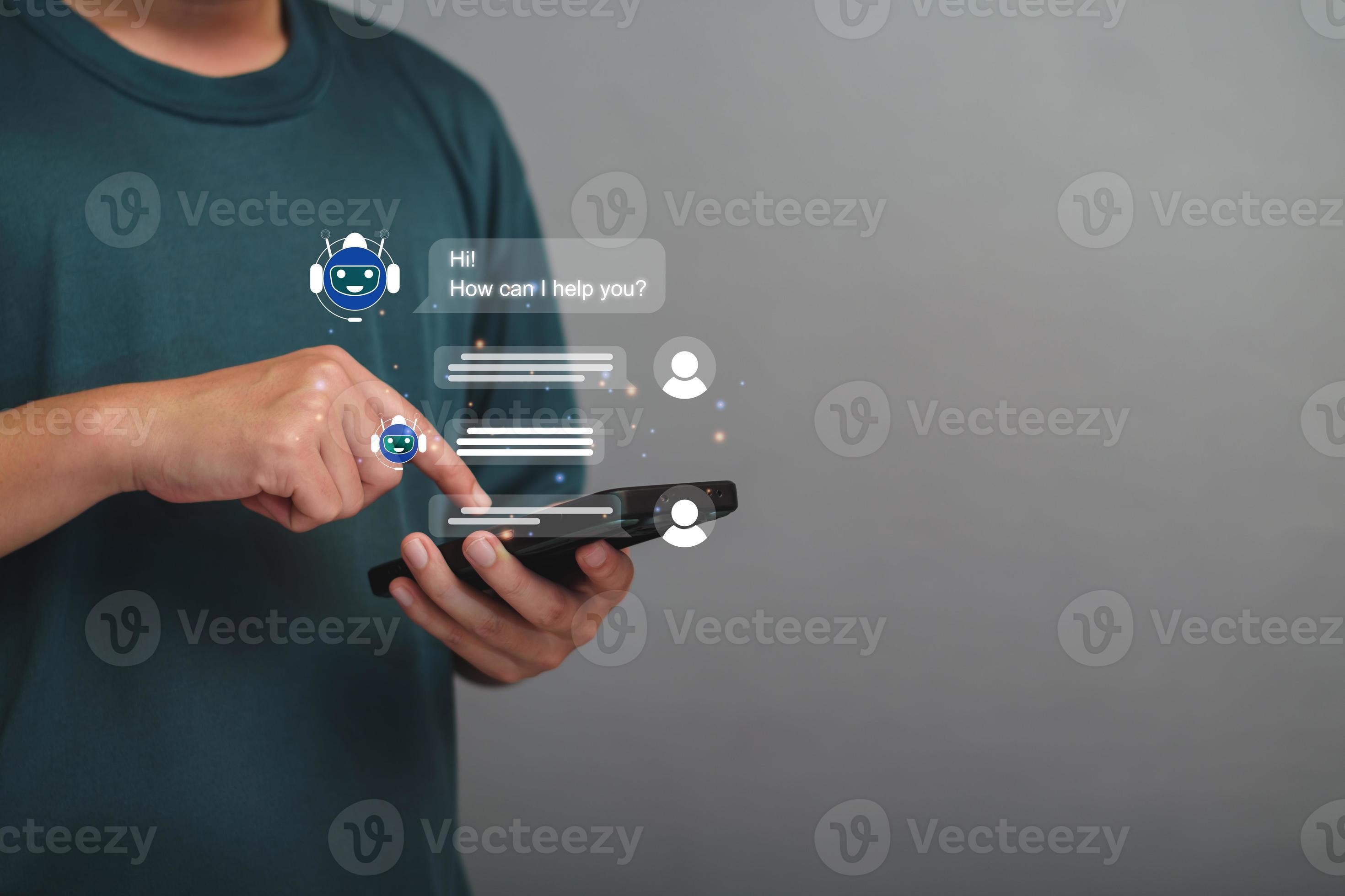 Ai Chatbot Intelligent Digital Customer Service Application Concept Computer Mobile Application