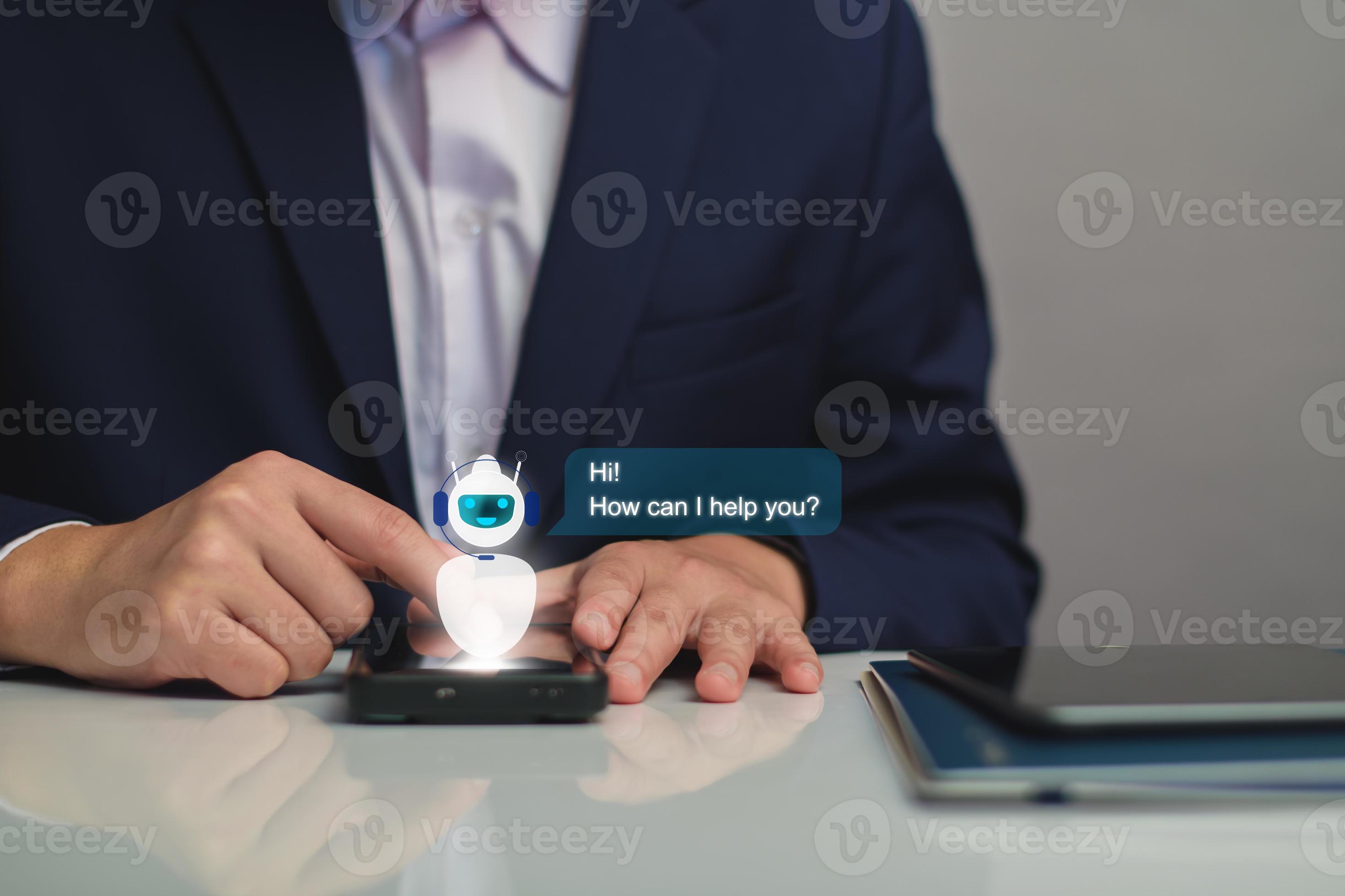 Ai Chatbot Intelligent Digital Business Service Application Concept Computer Mobile Application