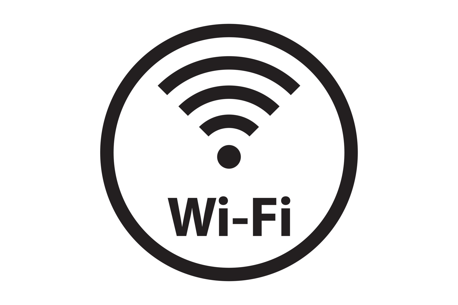 Wi Fi symbol signal connection. Vector wireless internet technology sign. Wifi network ...