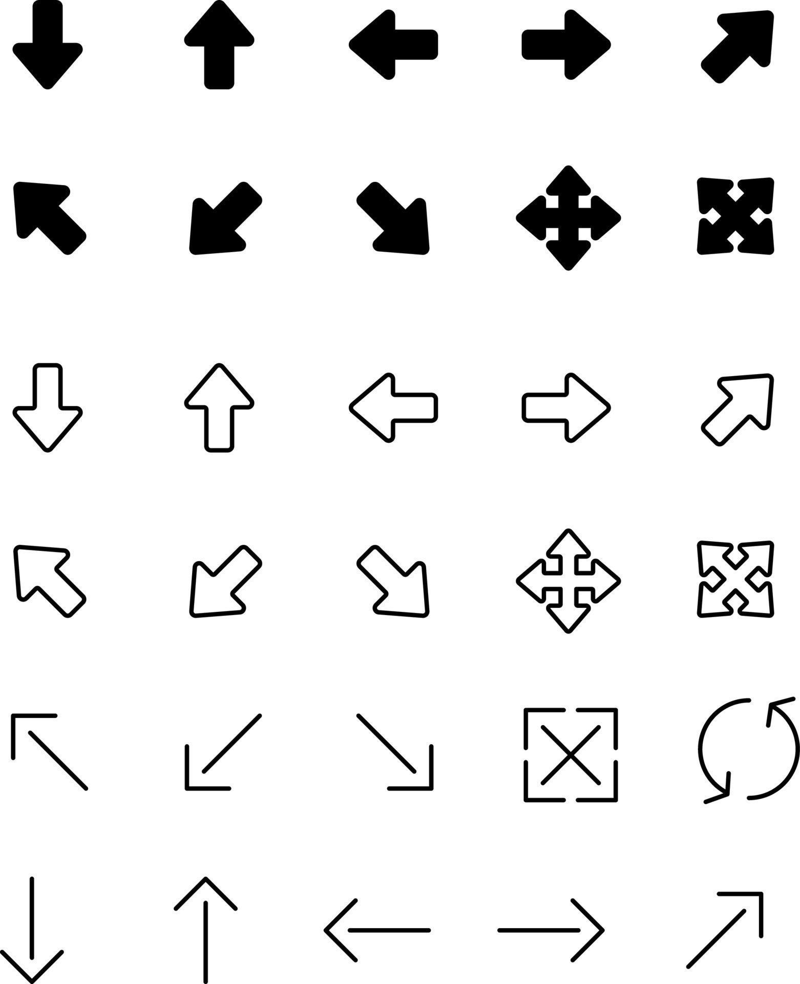 Arrows set icons. Arrow icon. Arrow vector collection. Arrow. Cursor ... Arrows set icons. Arrow icon. Arrow vector collection. Arrow. Cursor ...