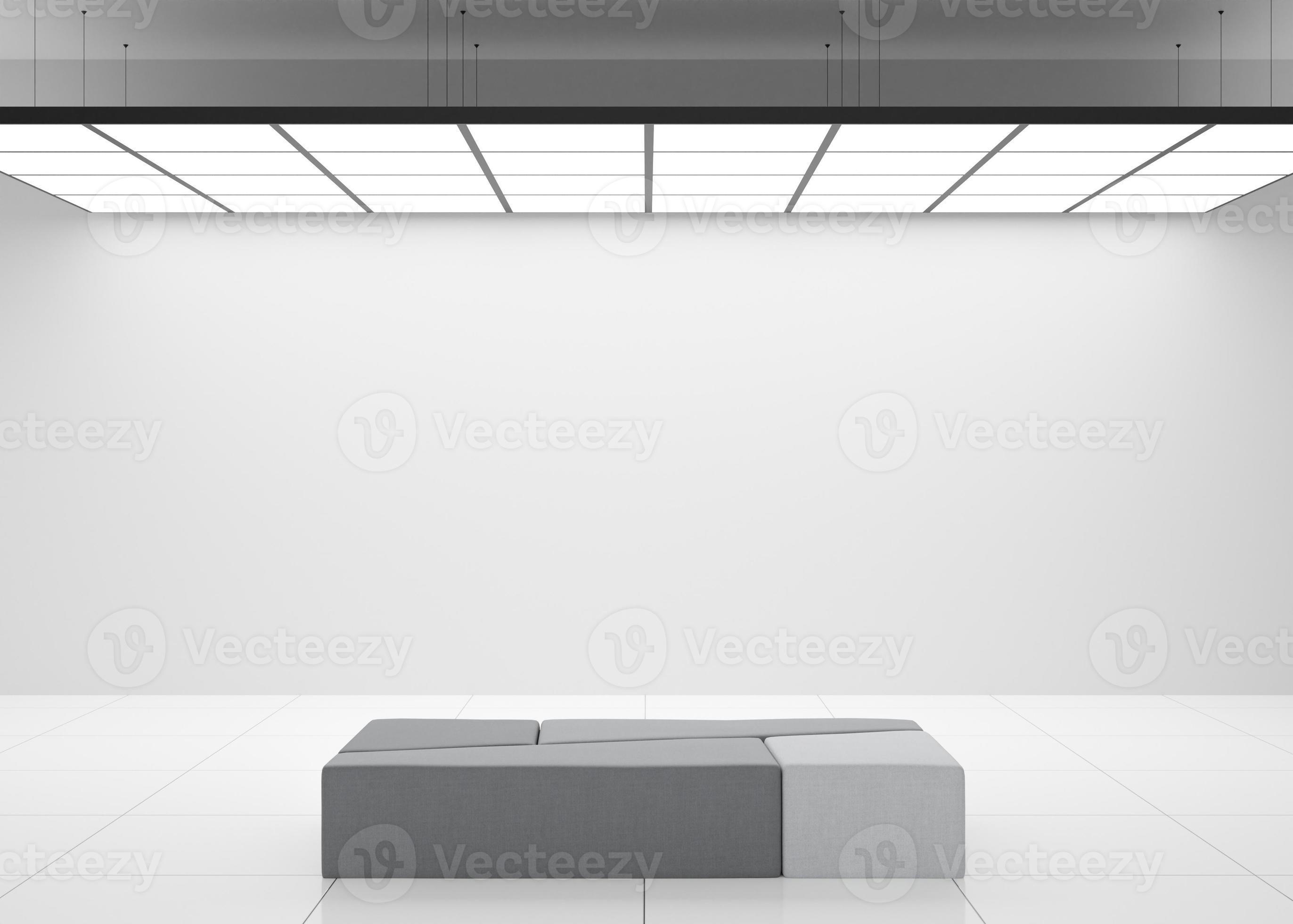 Empty white wall in modern art gallery. Mock up interior in minimalist ... Empty white wall in modern art gallery. Mock up interior in minimalist ...