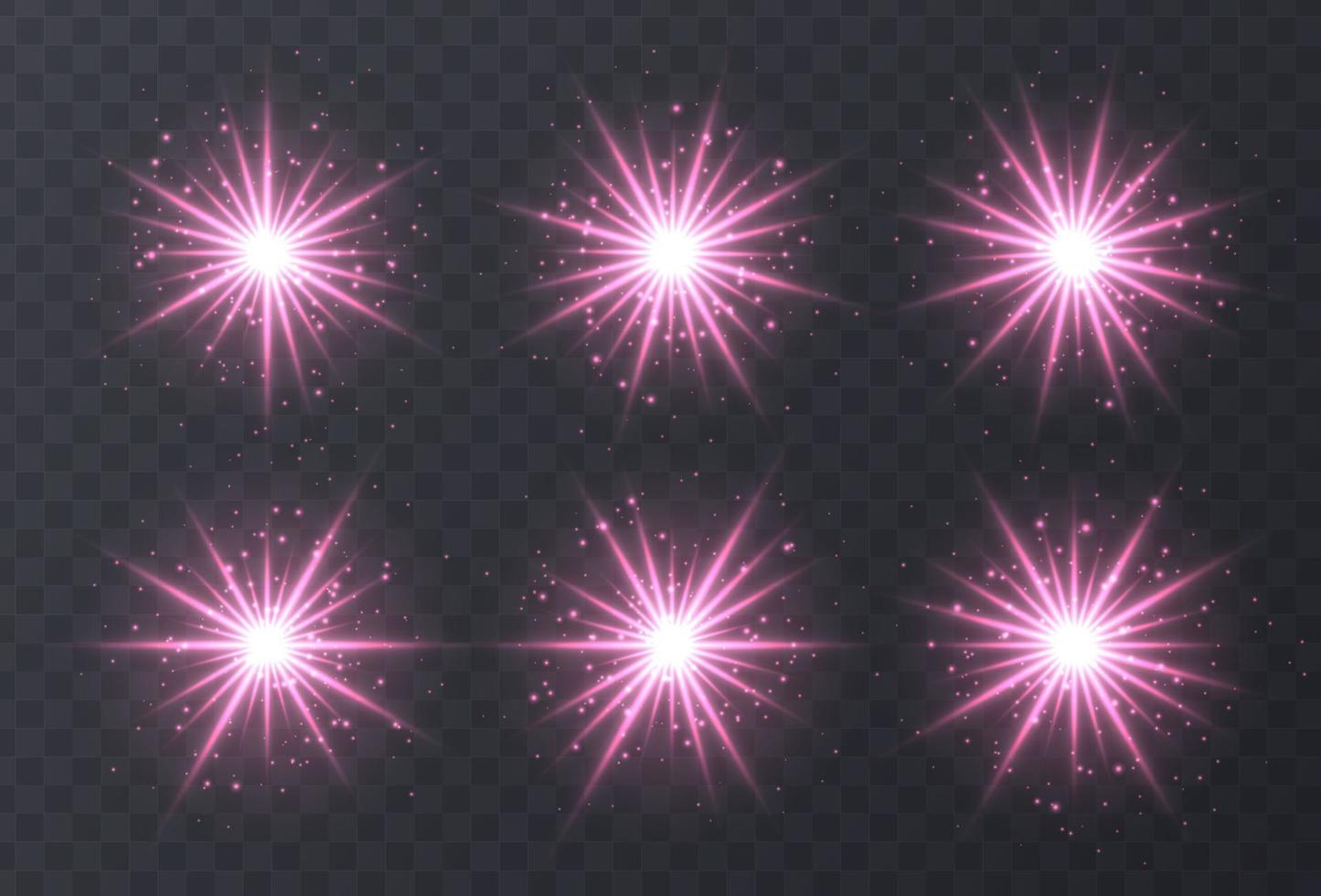 Light flares set isolated on transparent background. Pink lens flares, bokeh, sparkles, shining ...