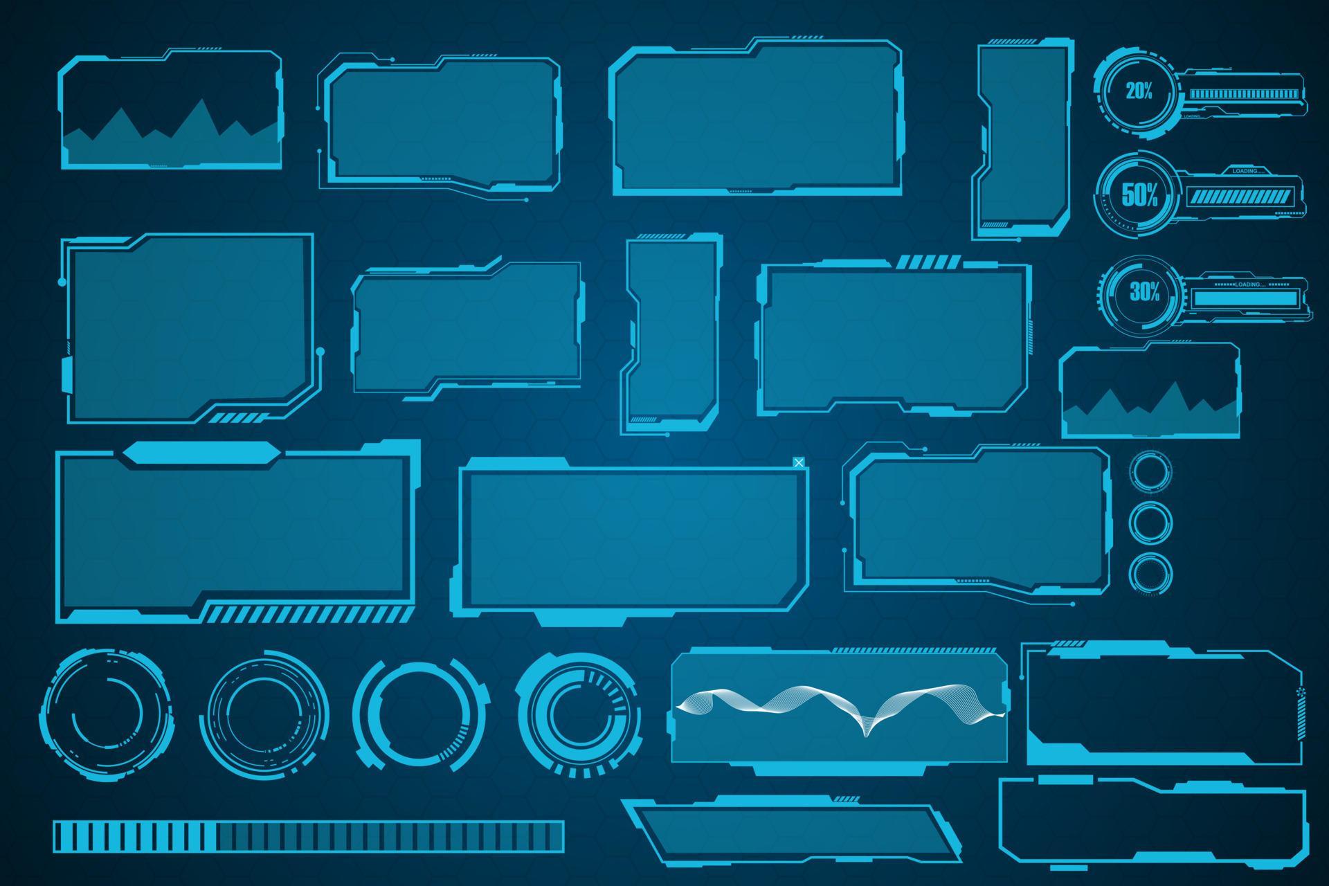 abstract technology futuristic concept hud interface hologram elements ...