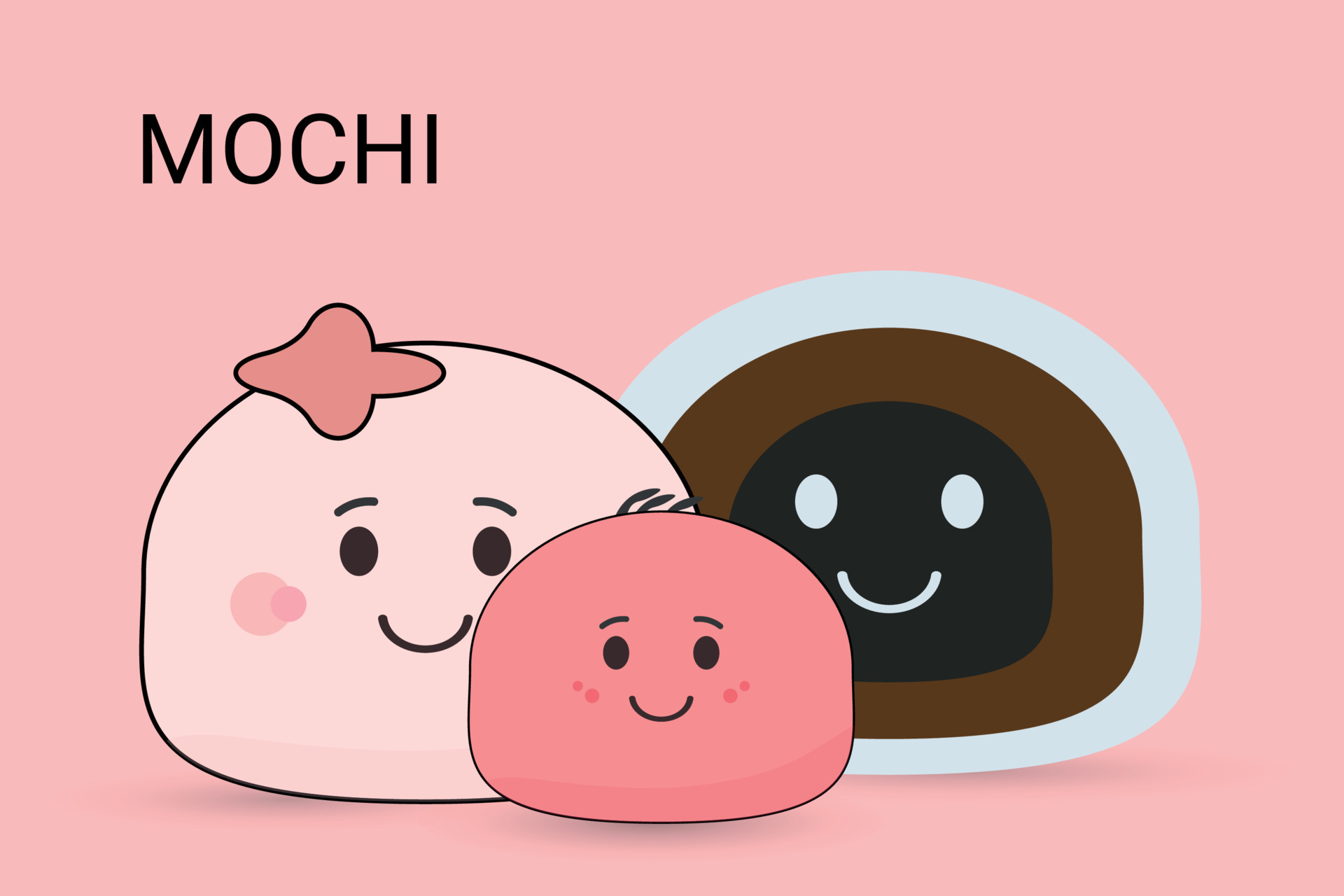 Mochi cartoon vector illustration . 15277114 Vector Art at Vecteezy