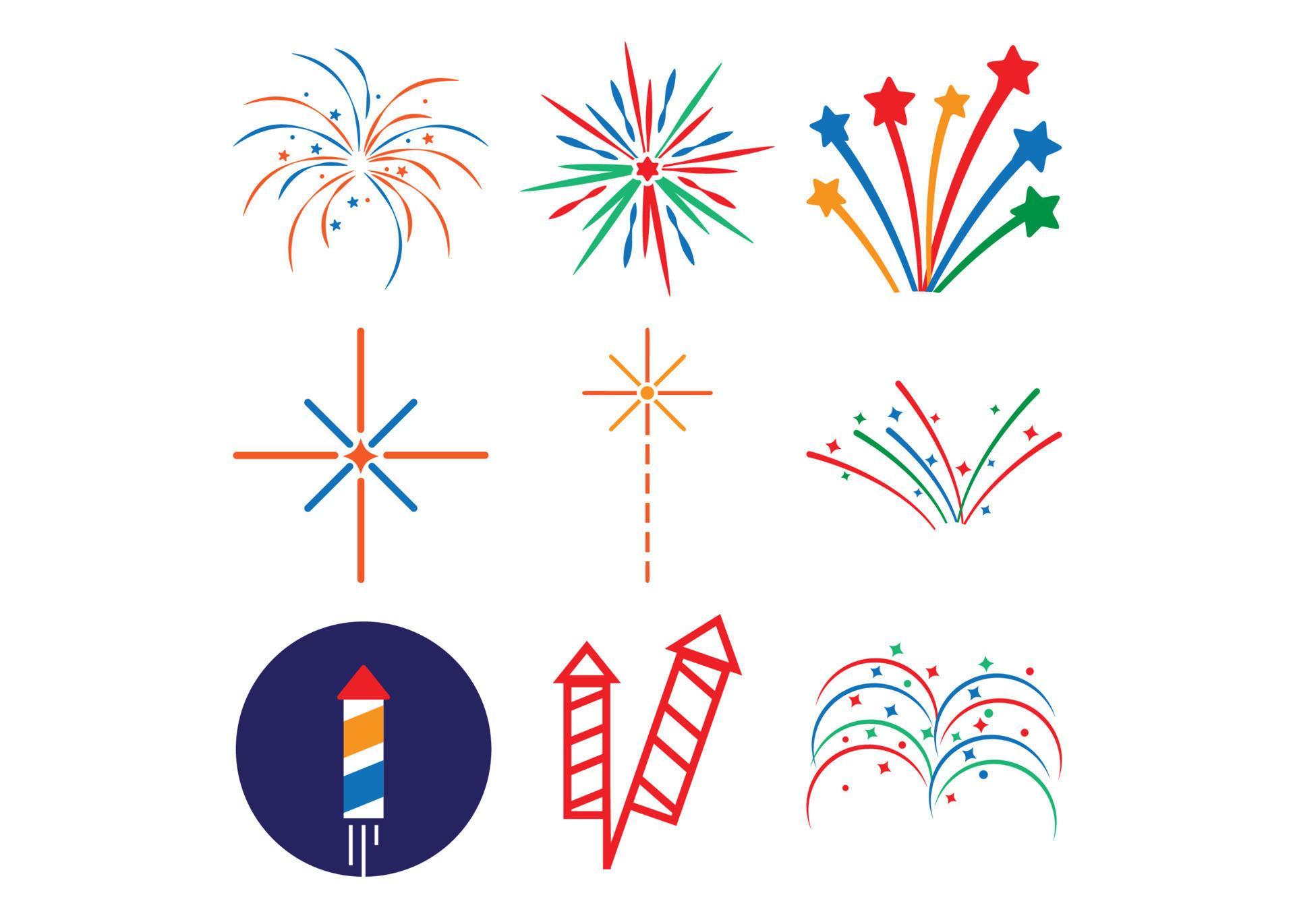 Fireworks happy new year icon design template isolated 15277294 Vector Art at Vecteezy