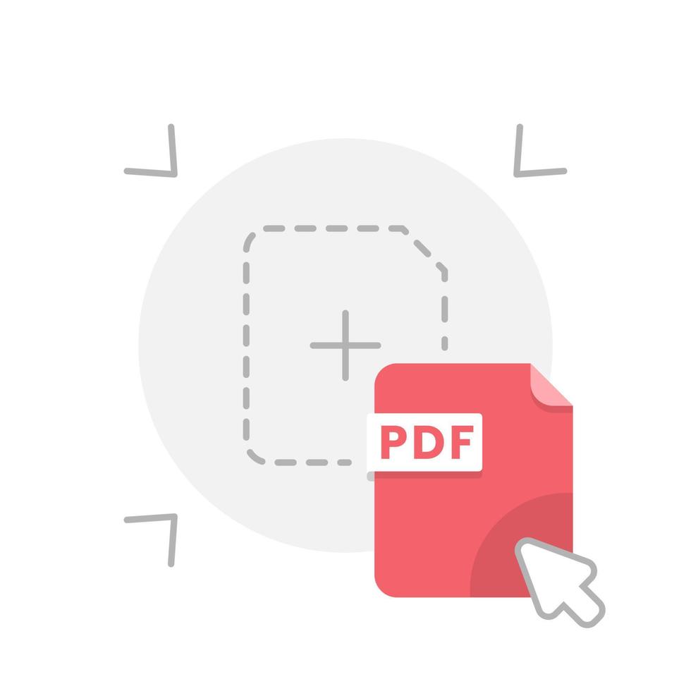 Drag And Drop Add File With Pdf Format Extension Concept Illustration