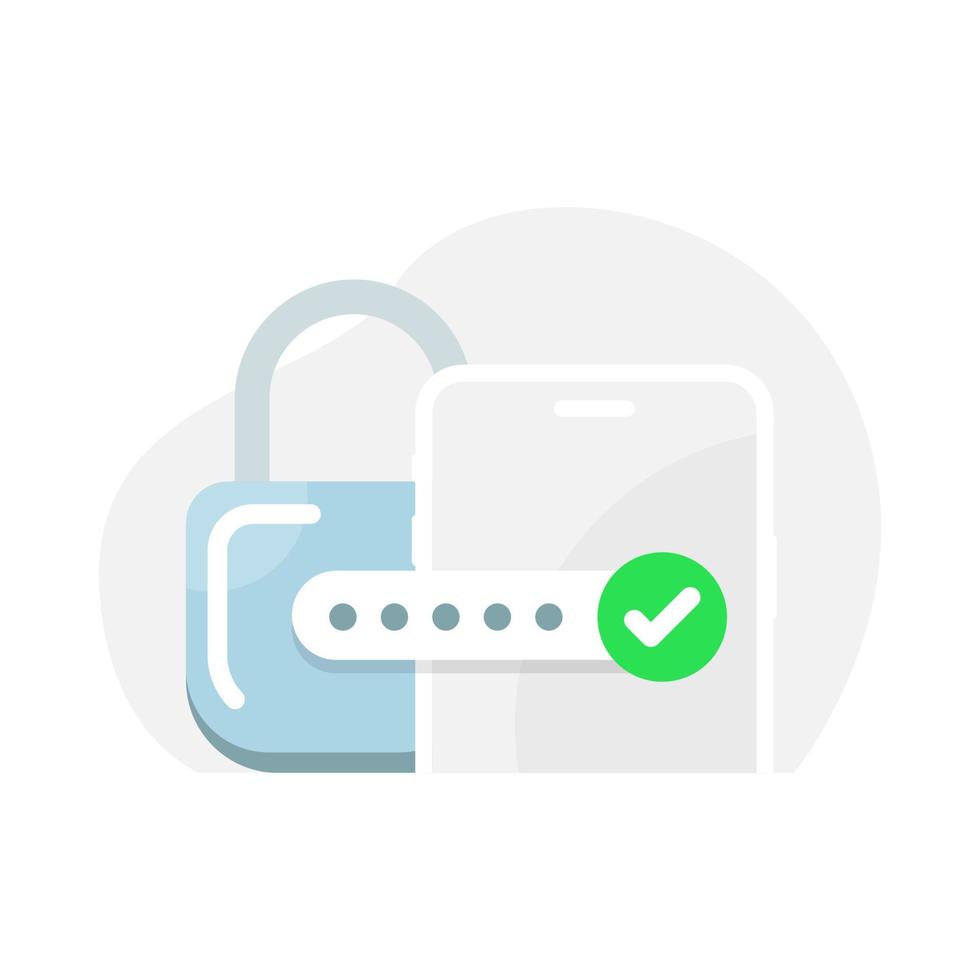 secure, password protection on smartphone concept illustration flat ... secure, password protection on smartphone concept illustration flat ...