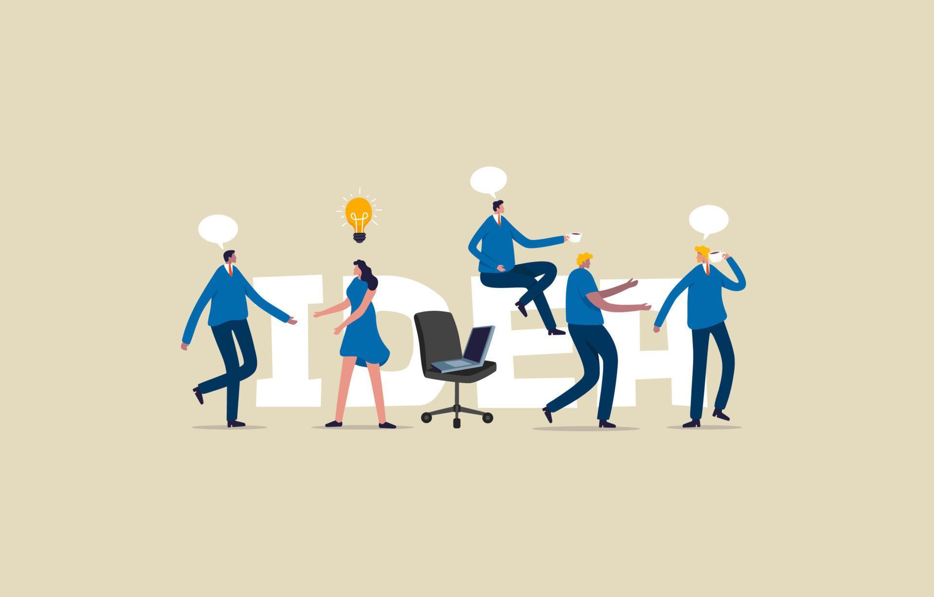 Startup team working on idea. Brainstorm groups. Illustration 15277954 ...