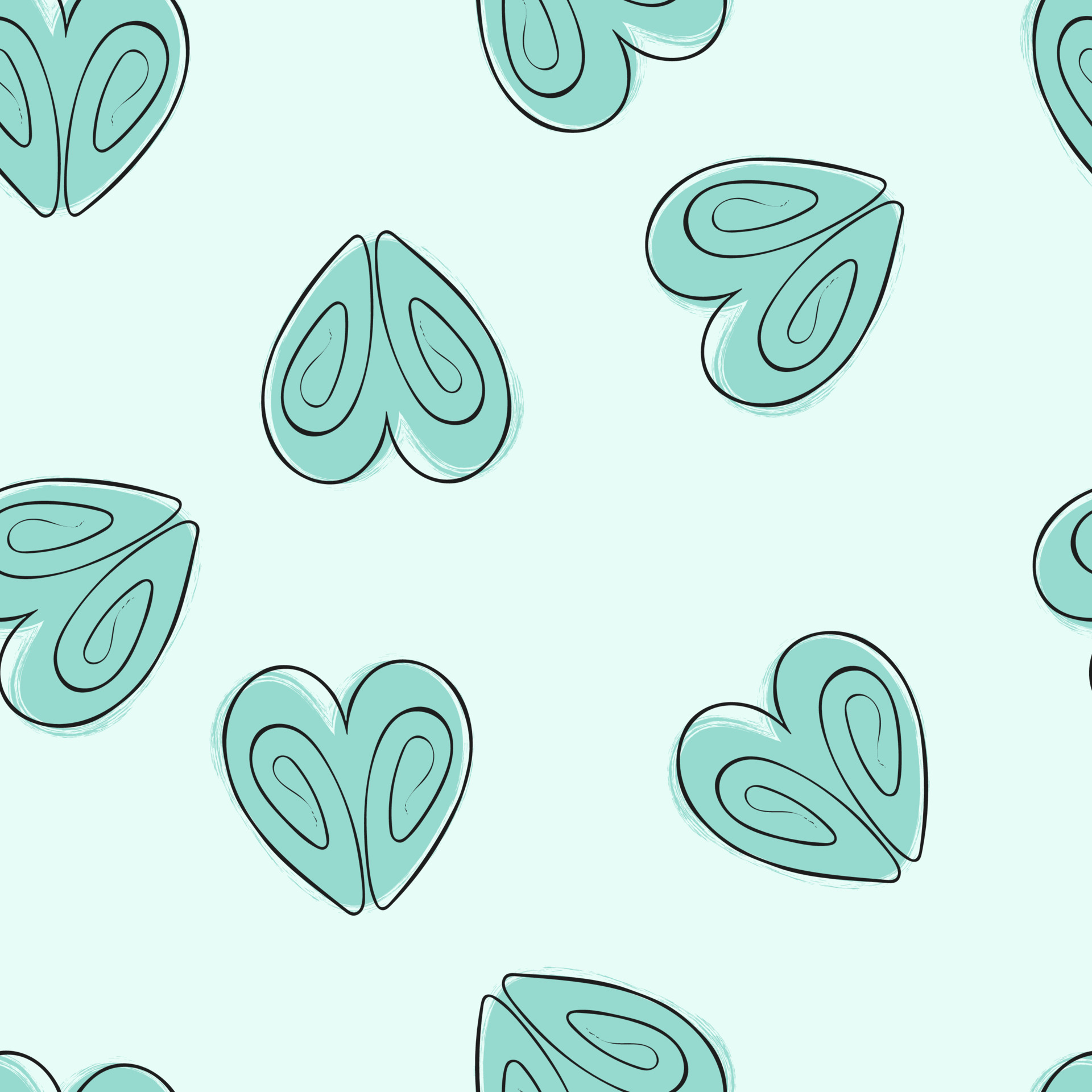Pattern of hearts turquoise 15278785 Vector Art at Vecteezy