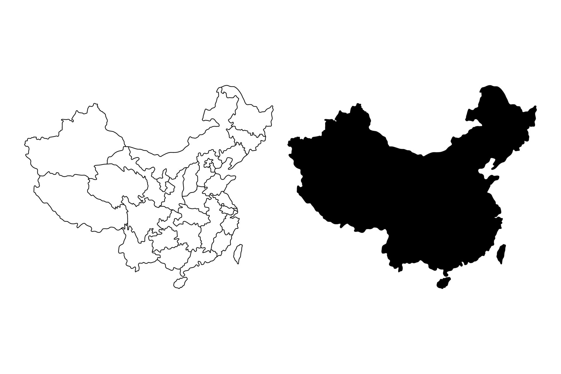 mapa de China. silueta del mapa de china. mapa de china ilustración ... mapa de China. silueta del mapa de china. mapa de china ilustración ...