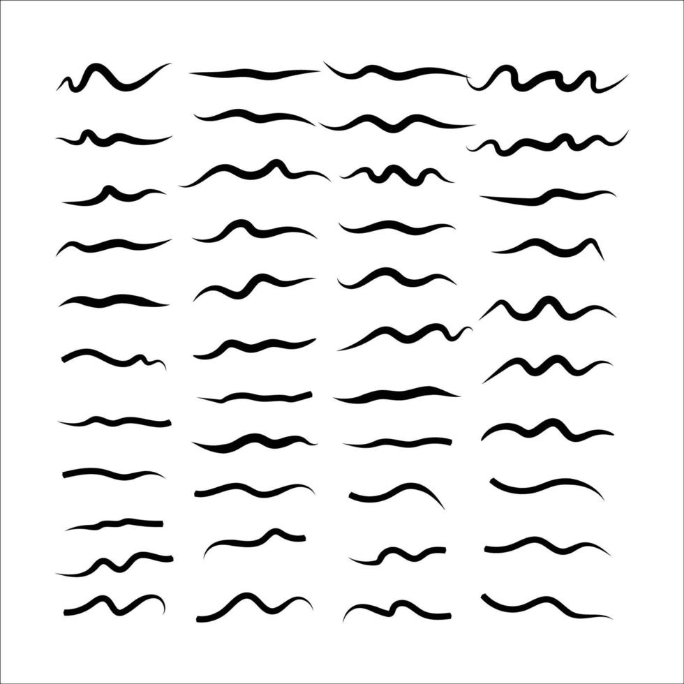 Set of hand drawn Decorative Elements Text tail Text Ornaments curly ...