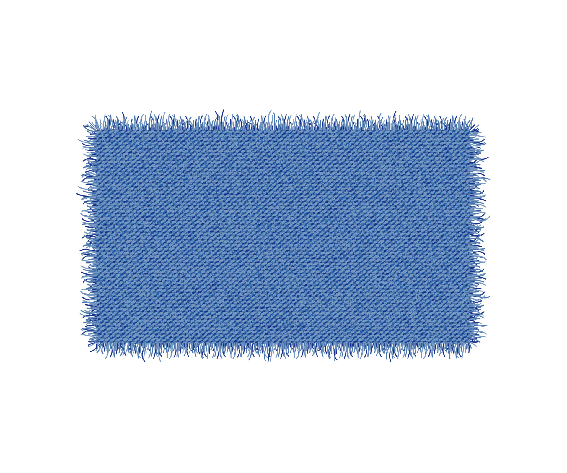 Denim Rectangle Shape Torn Jean Patch Vector Realistic Illustration