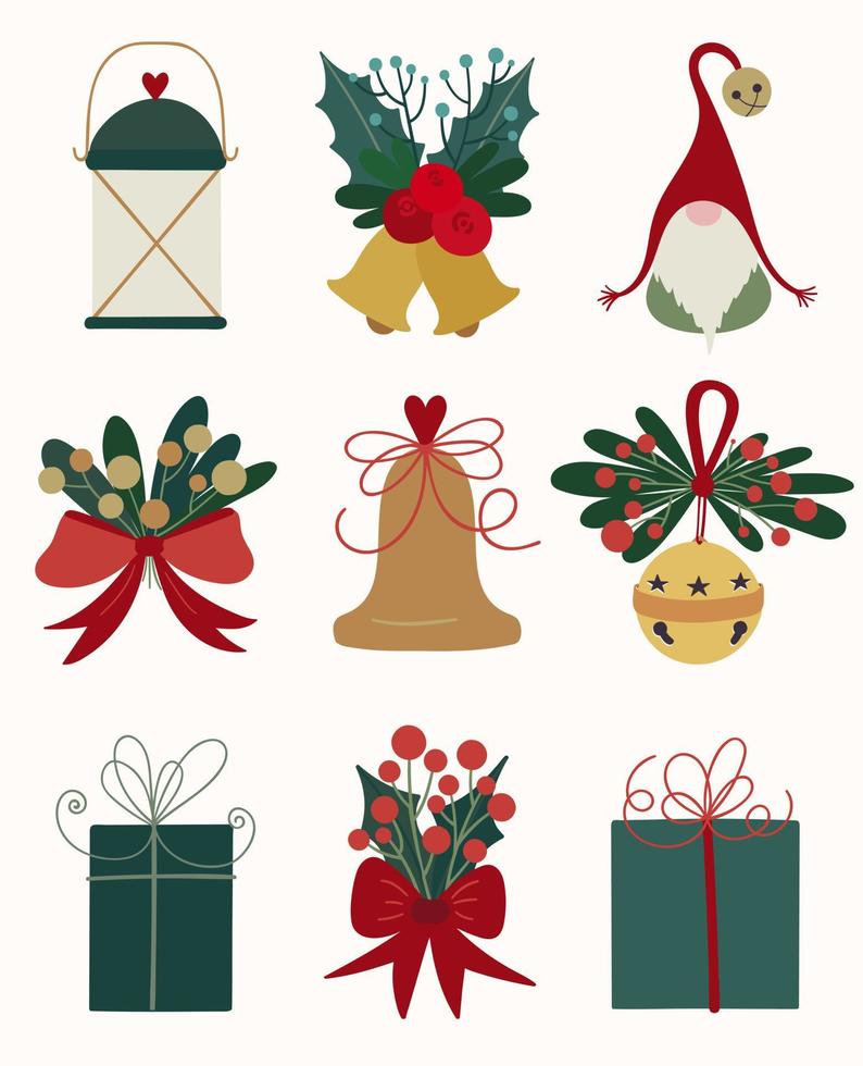 Cozy and cute Christmas home decor. Holiday hygge. Golden jingle bells ...