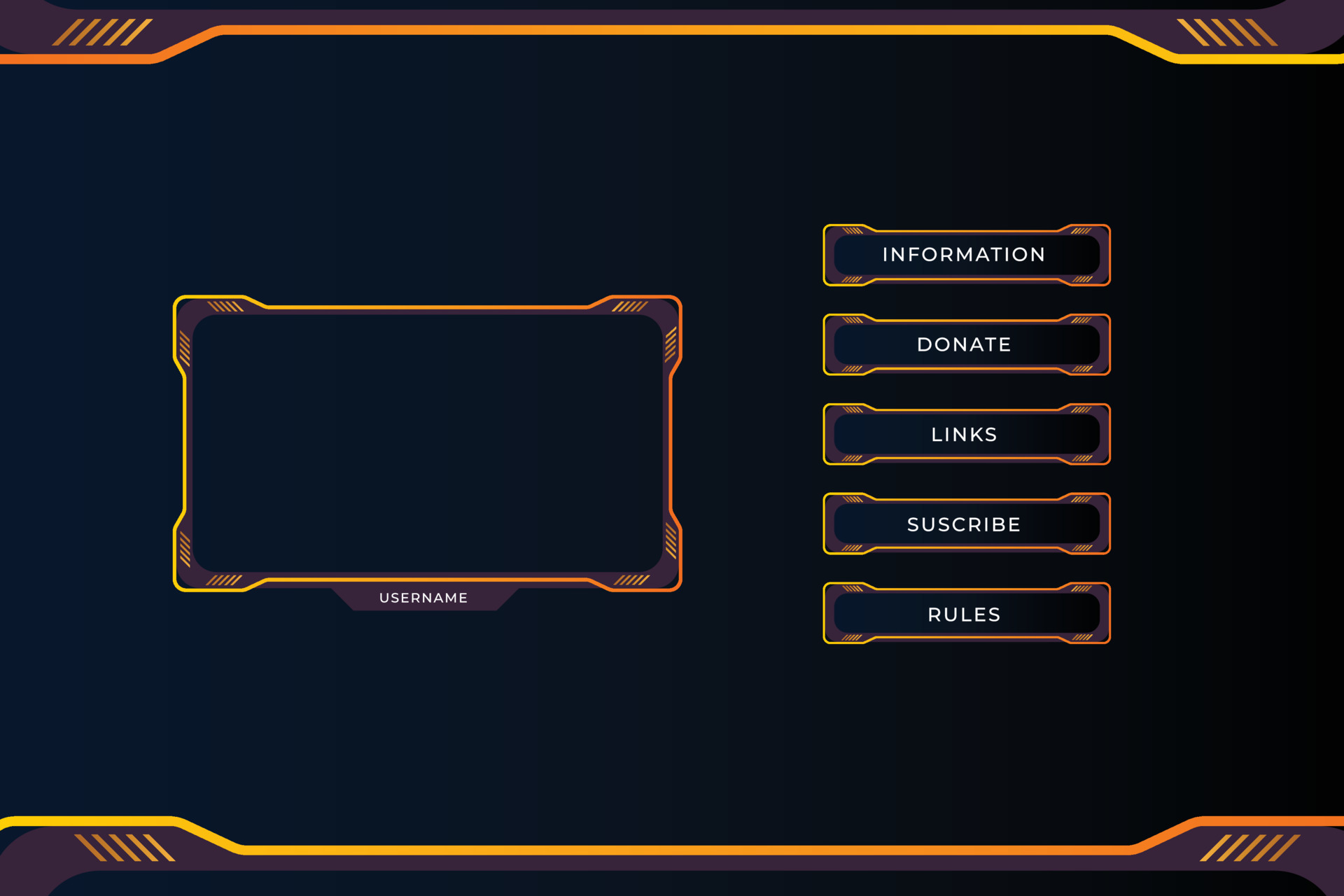 Set Of Modern Twitch Gaming Panels For Ui Design Template 15280446