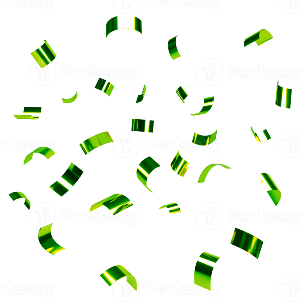Falling shiny green confetti. Bright lime festive tinsel. Holiday design element 15280683 PNG