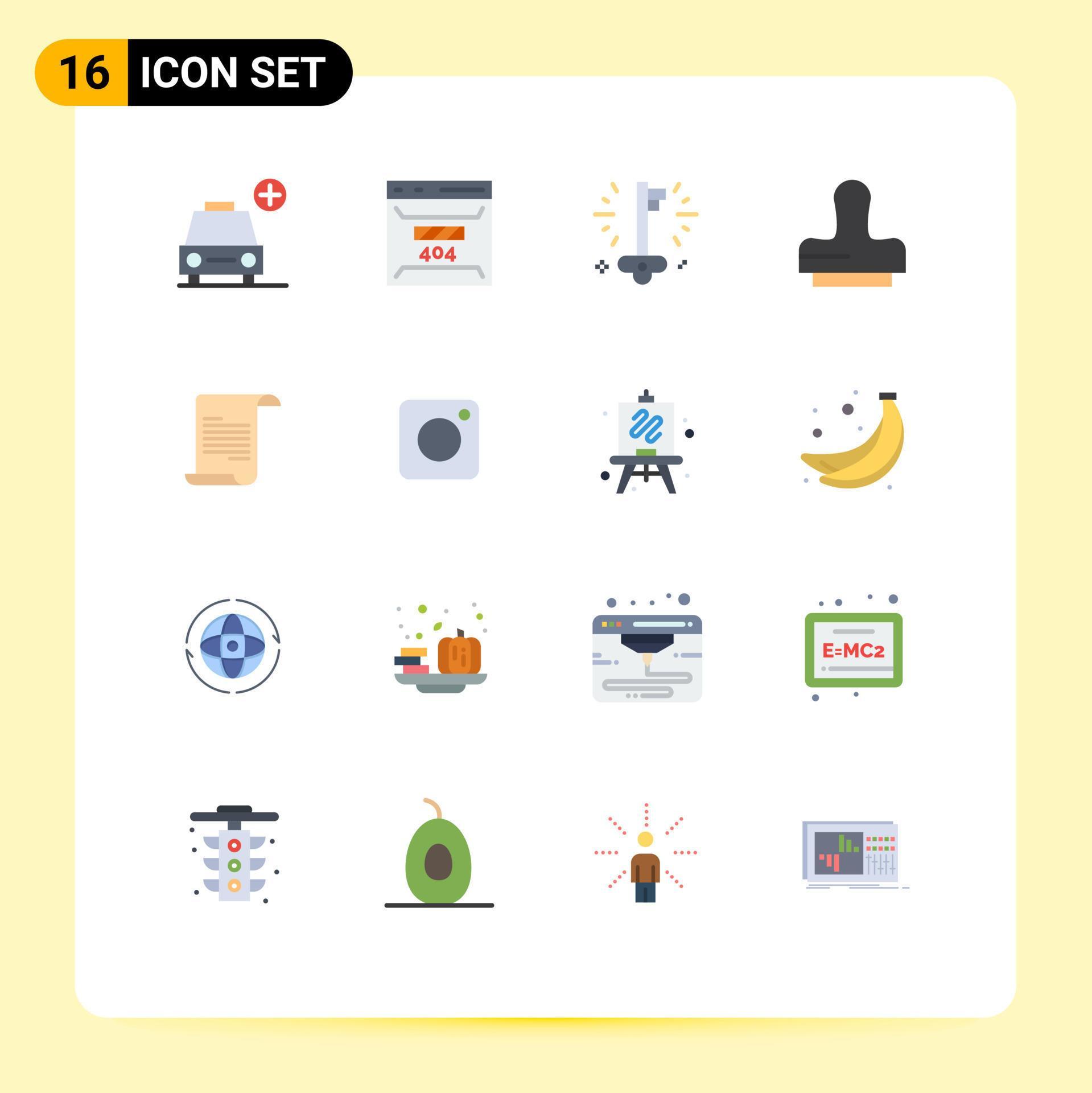 16 Flat Color Concept For Websites Mobile And Apps Text Stamp Site Press Success Editable Pack