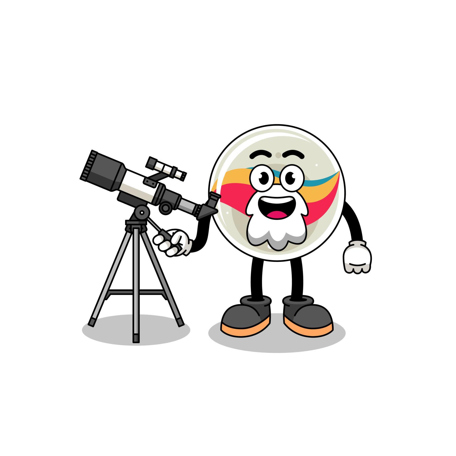 Illustration Of Marble Toy Mascot As An Astronomer 15283747 Vector Art At Vecteezy