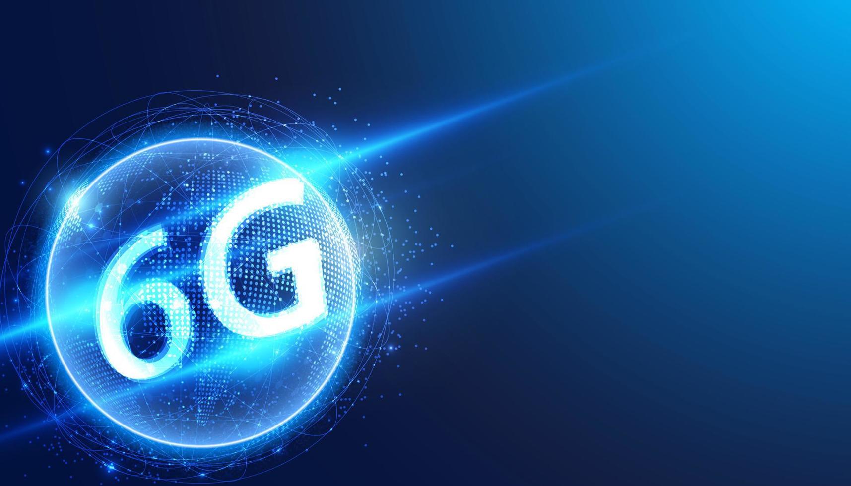 Abstract 6g Global Dot Network Connection And Communication Futuristic