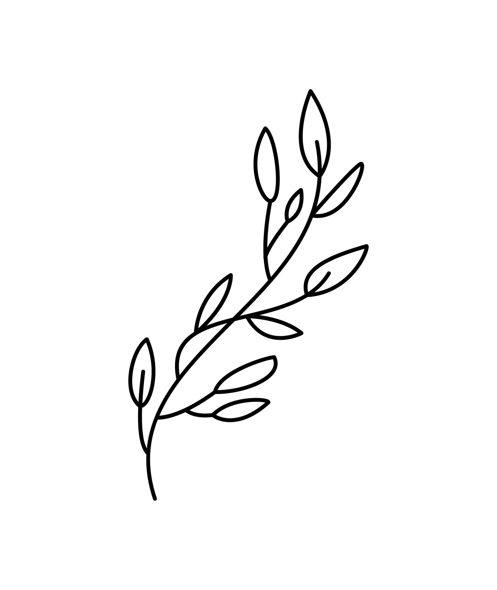 Branch Outline Vector Icon Thin Line Black Branch Icon Flat Vector Simple Element Illustration