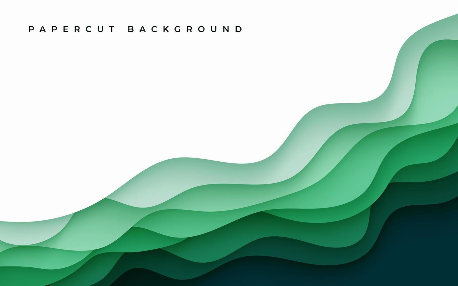 Multi Layers Green Color Texture 3d Papercut Layers In Gradient Vector