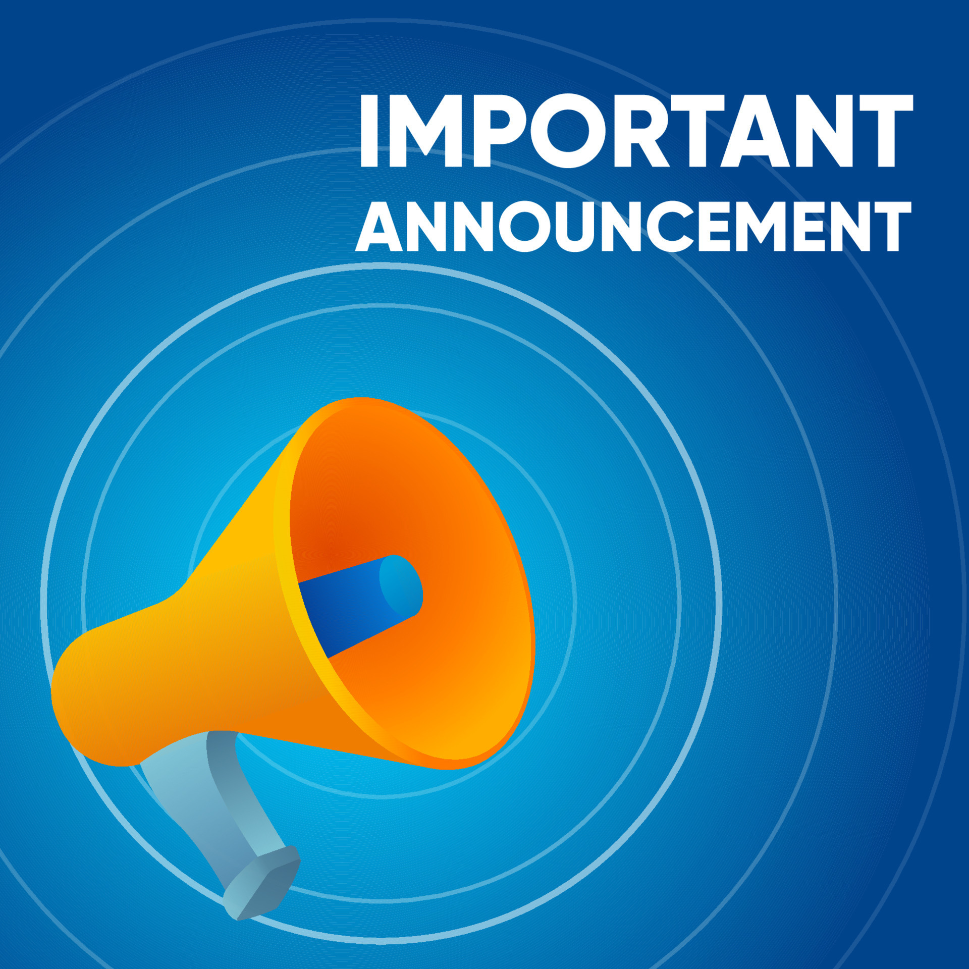 Important Announcement Banner For Poster Or Social Post Background And