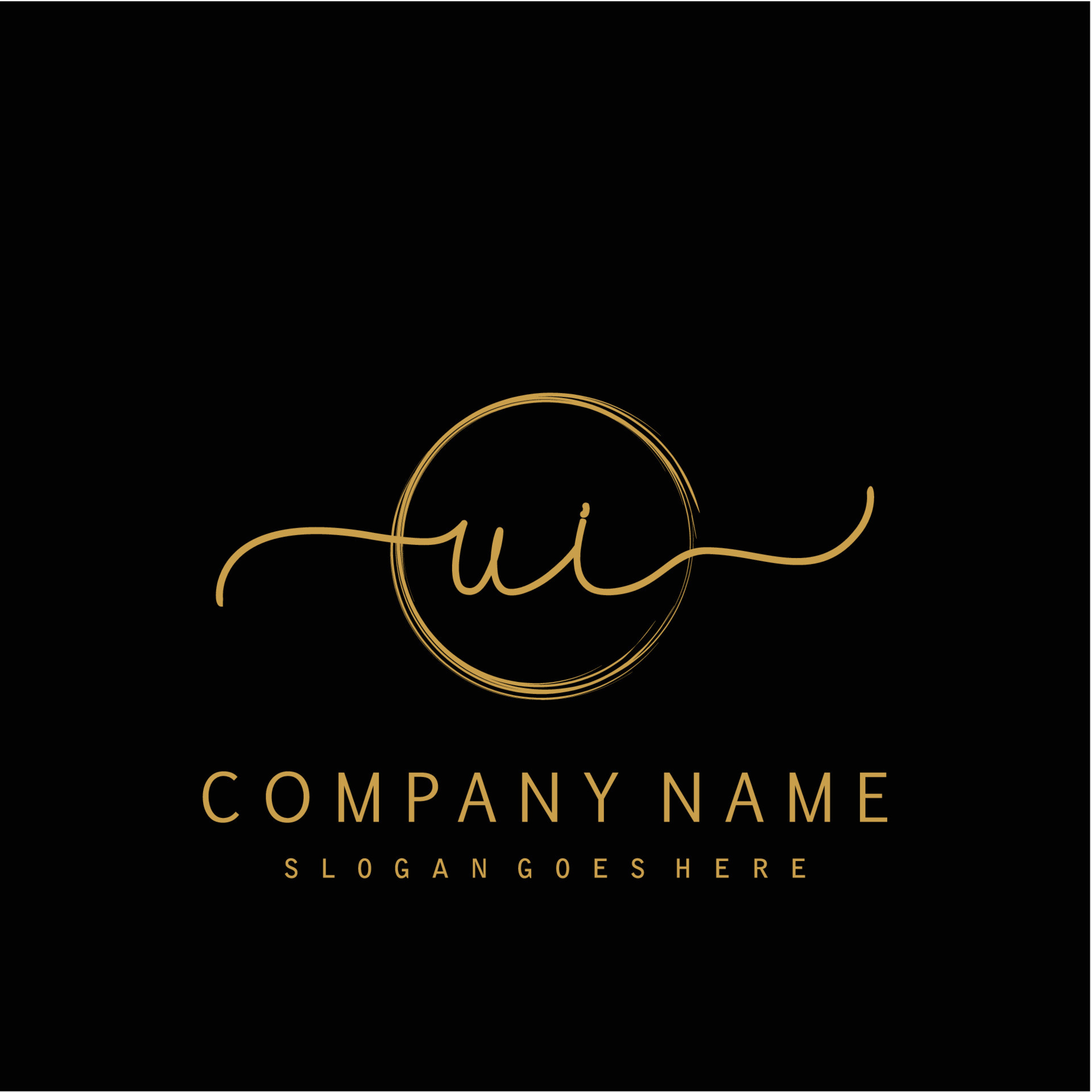 Initial UI handwriting logo with circle hand drawn 15290915 Vector Art ... Initial UI handwriting logo with circle hand drawn 15290915 Vector Art ...