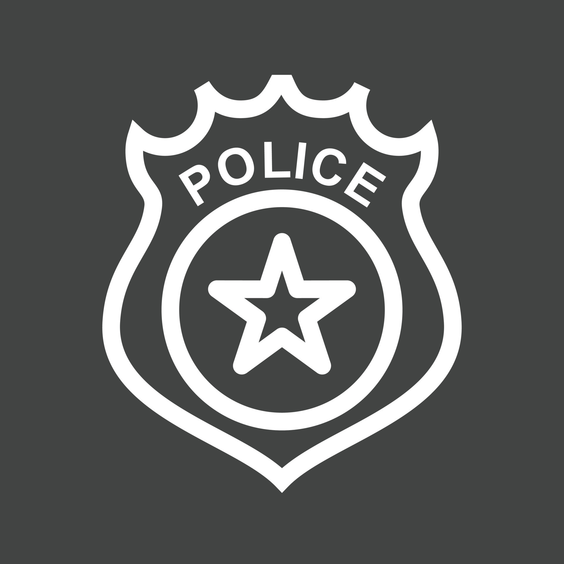Police Badge Line Inverted Icon 15295016 Vector Art At Vecteezy